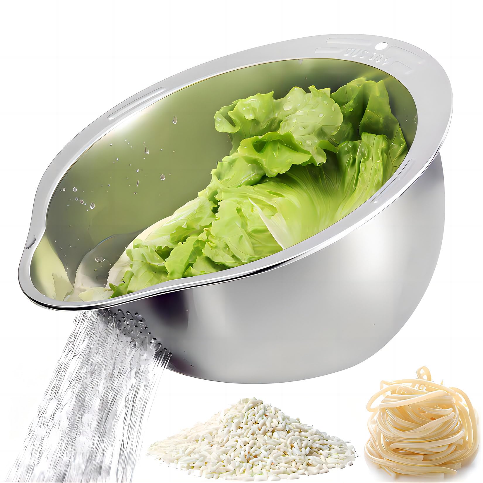 Amazon.com: YENXIKU 4-in-1 Rice Washing Bowl - Rice Washer Strainer ...