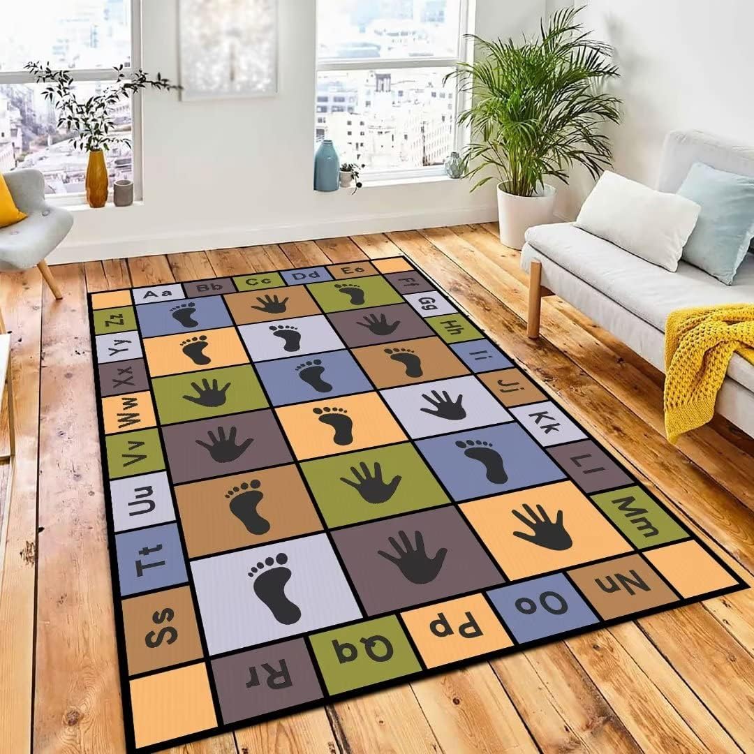 Amazon.com: Hopscotch Play Rugs Kids, ABC Alphabet Education Carpet ...