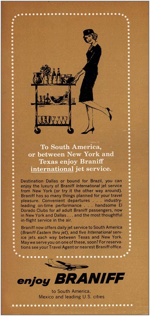 Amazon.com: RelicPaper 1964 Braniff: International Jet Service, Braniff ...