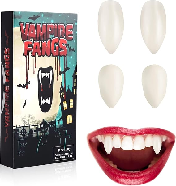 Amazon.com: Vampire Teeth Fangs with Reusable Adhesive, Fangs Teeth for ...