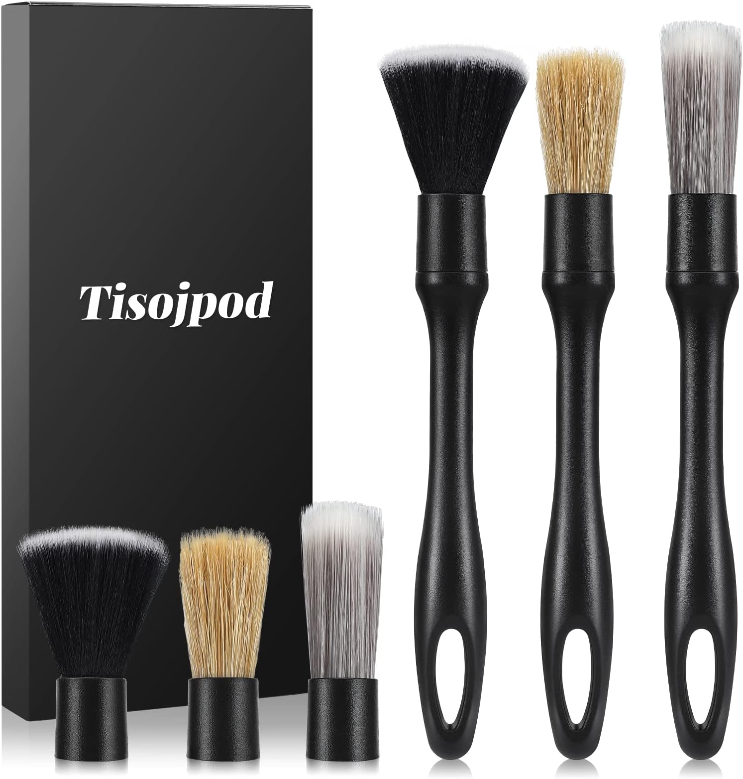 Amazon.com: QioTceen Car Detailing Brush Set - 4-Piece Kit for Interior ...