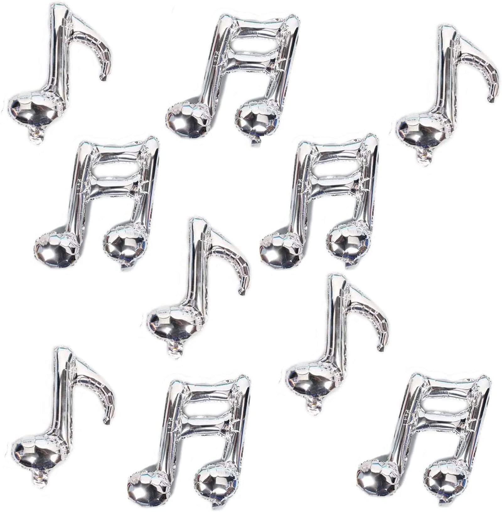 Amazon.com: 10 PCS Musical Note Aluminum Foil Balloons Guitar Silver ...
