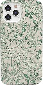 Amazon.com: Casely iPhone 12/12 Pro Case | Sage Garden | Green Floral | Classic Ultra-Slim ...
