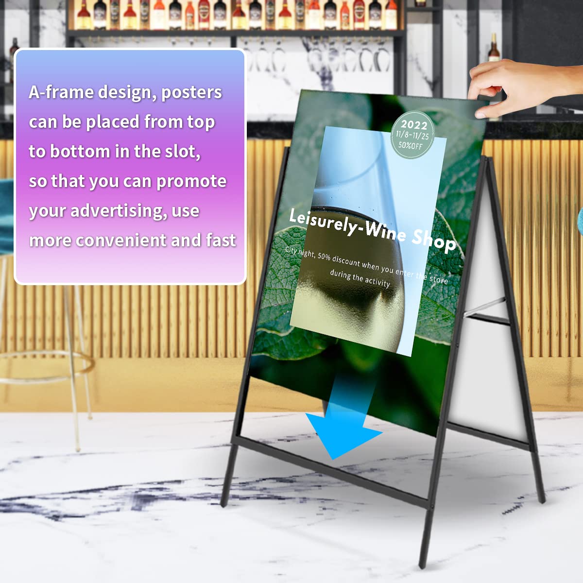 Snapklik.com : Heavy Duty Poster Stand,Double Sided Poster Sidewalk ...