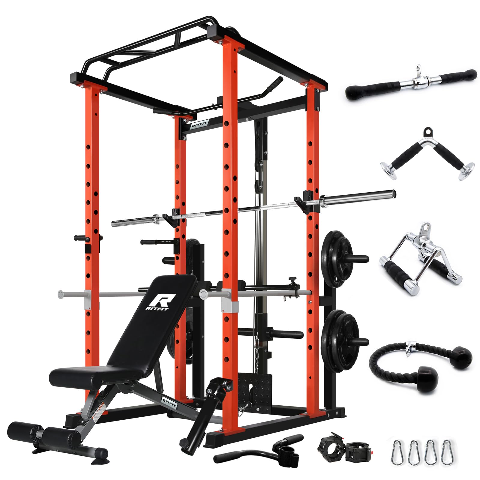 Buy RitFit Power Cage with Optional LAT PullDown/Cable Crossover/Smith ...