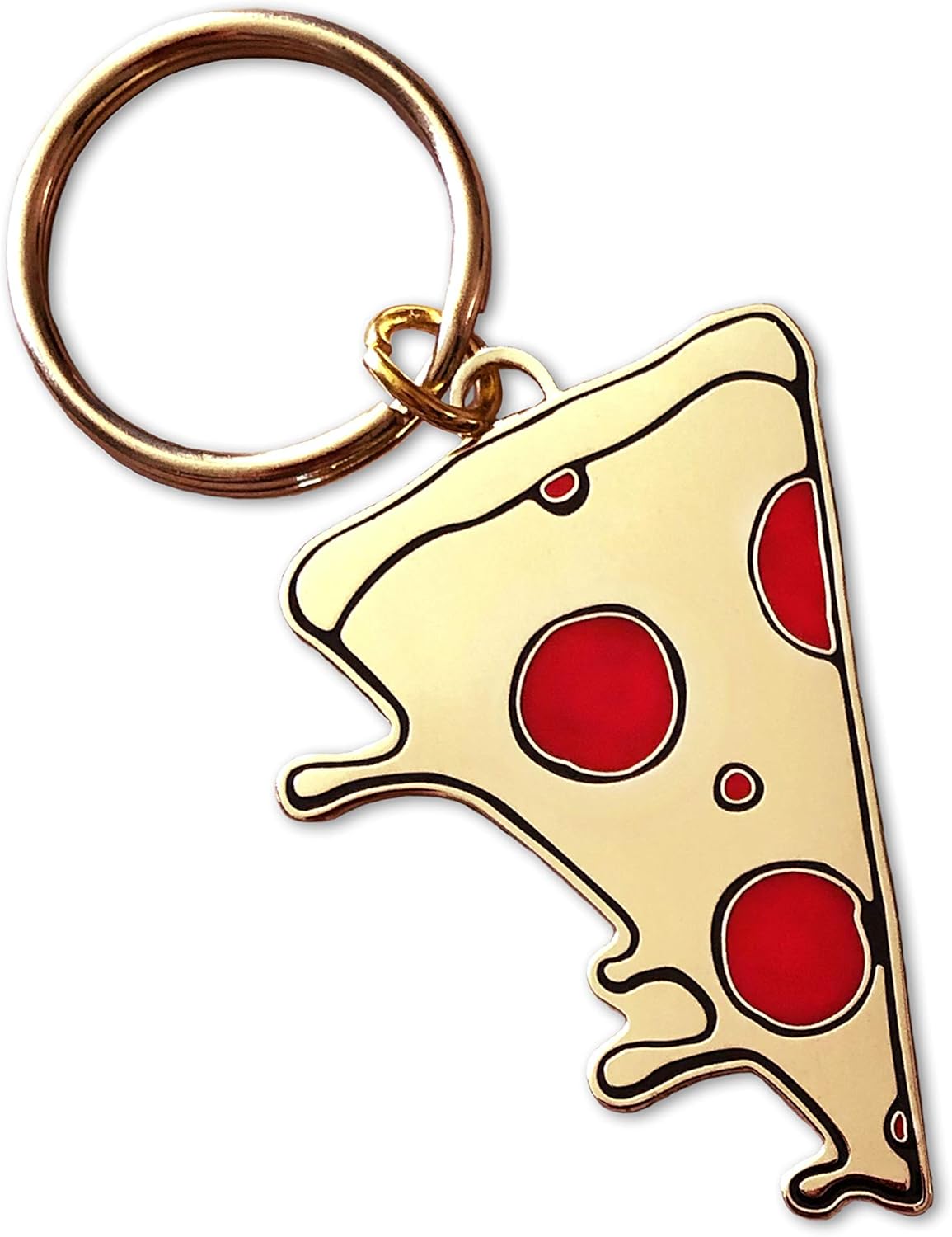 Amazon.com: Pizza Slice - 2 Inch High Enamel Keychain - Super Awesome ...