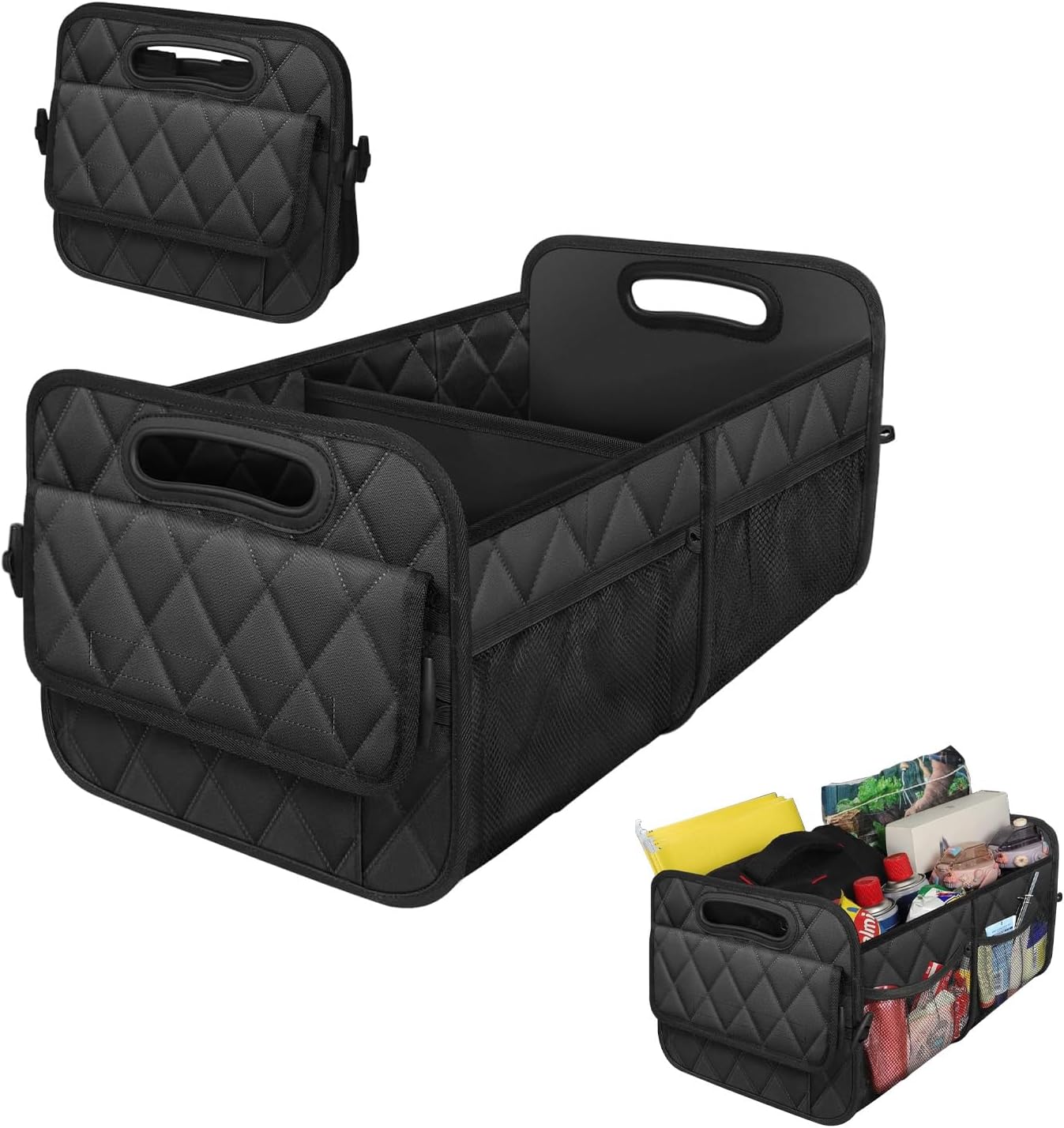 Amazon.com: Sylvil Car Trunk Organizer, Multi-Compartment Auto Trunk ...
