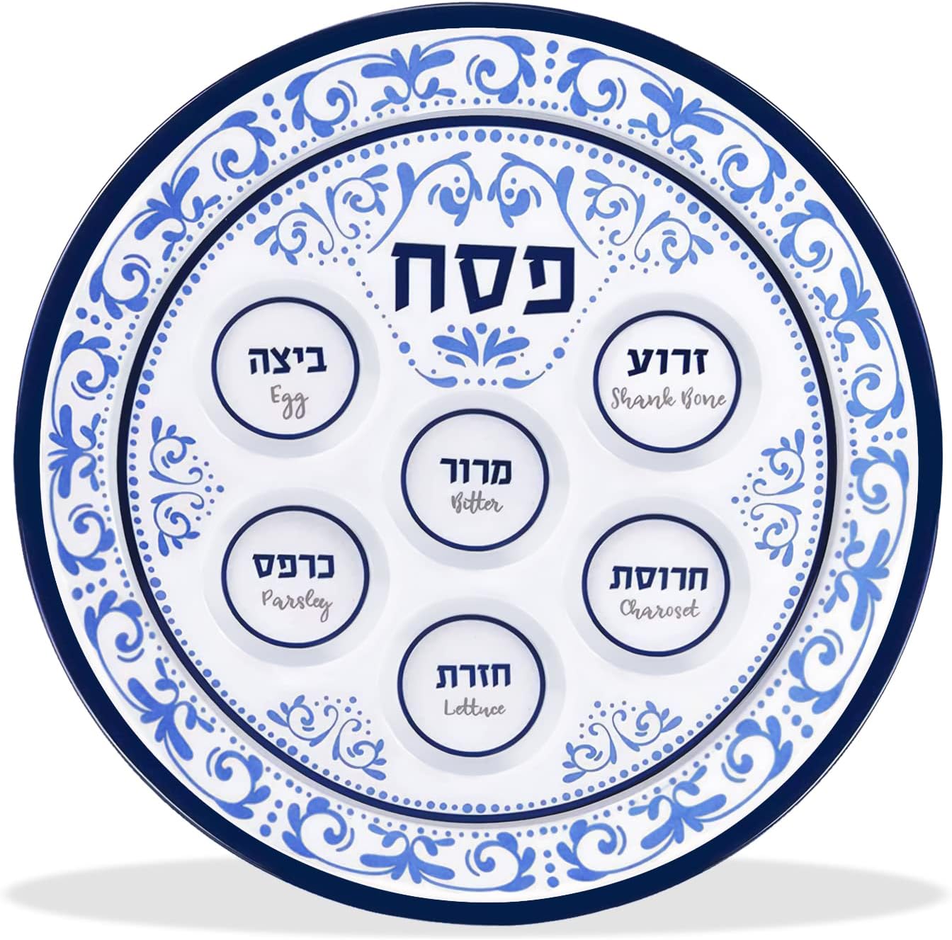 Amazon.com: Passover Seder Plates 12" Melamine - 6 Section Plate Marked ...