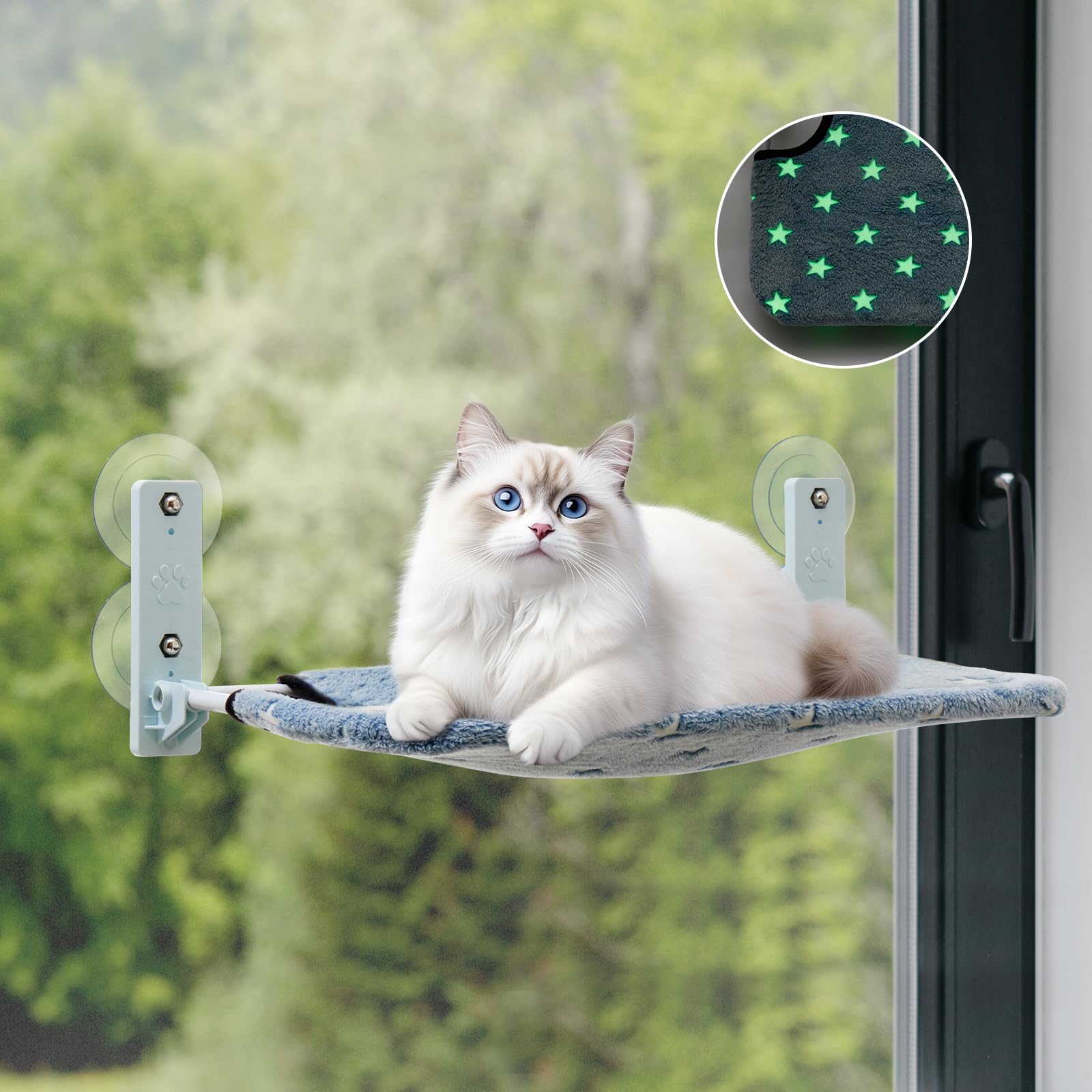 Cat Perch For Large Cats Foldable Cat Window Perch Glow In The Dark ...