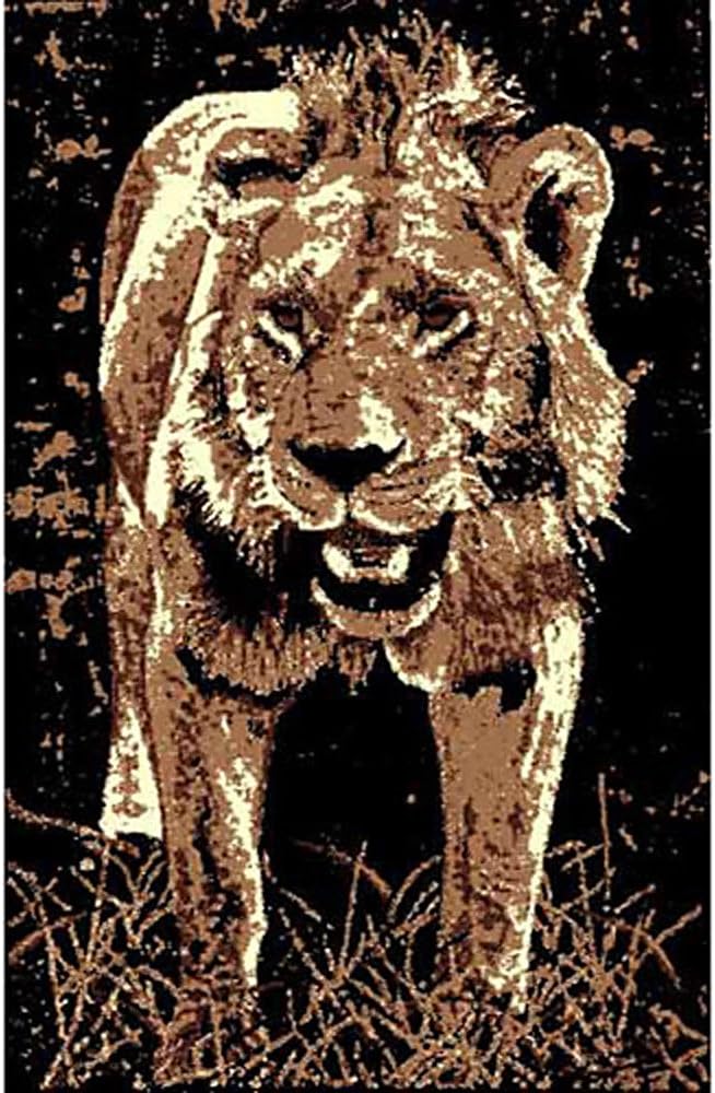 Amazon.com: DonnieAnn African Adventure Standing Lion Area Rug : Home ...