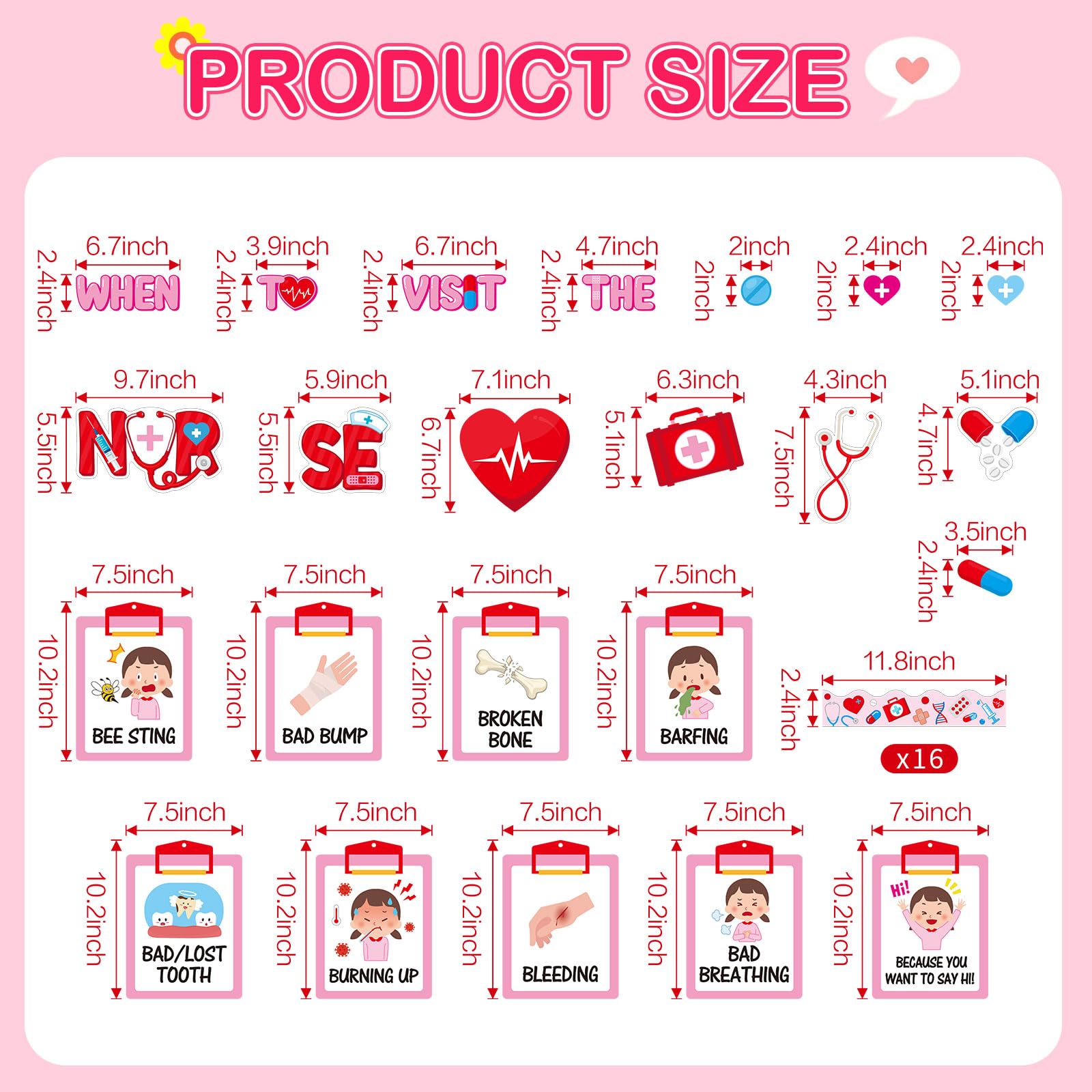 Snapklik.com : School Nurse Bulletin Board Decorations Set When To ...