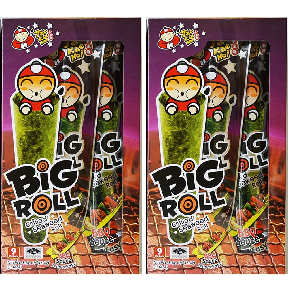 Amazon.com : Big Roll Grilled Seaweed Roll (BBQ, 2 BOX) : Grocery ...