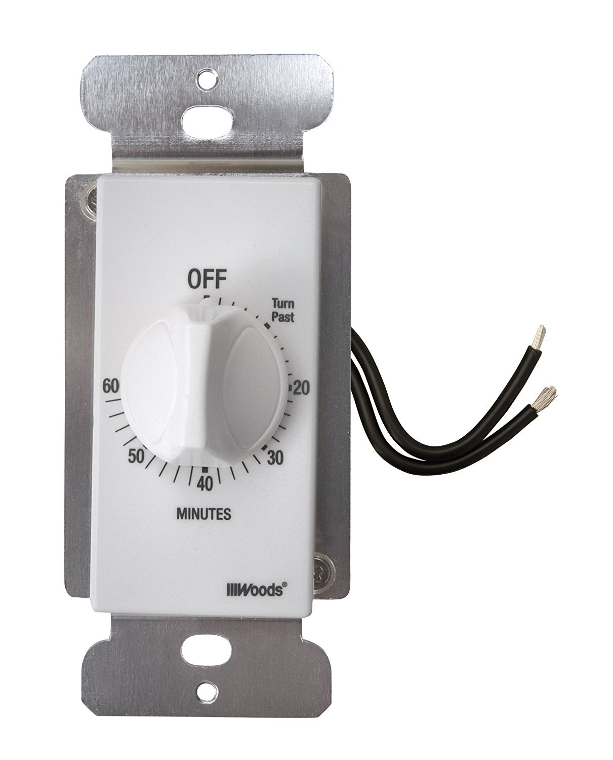 Woods 60 Minute Spring Wound Timer; White, 59717 - Bathroom Fan Timer ...