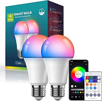 Smart LED Multi-Color Bulb with Dimming,2.4 GHz Wi-Fi, 9W,Timer, Group ...
