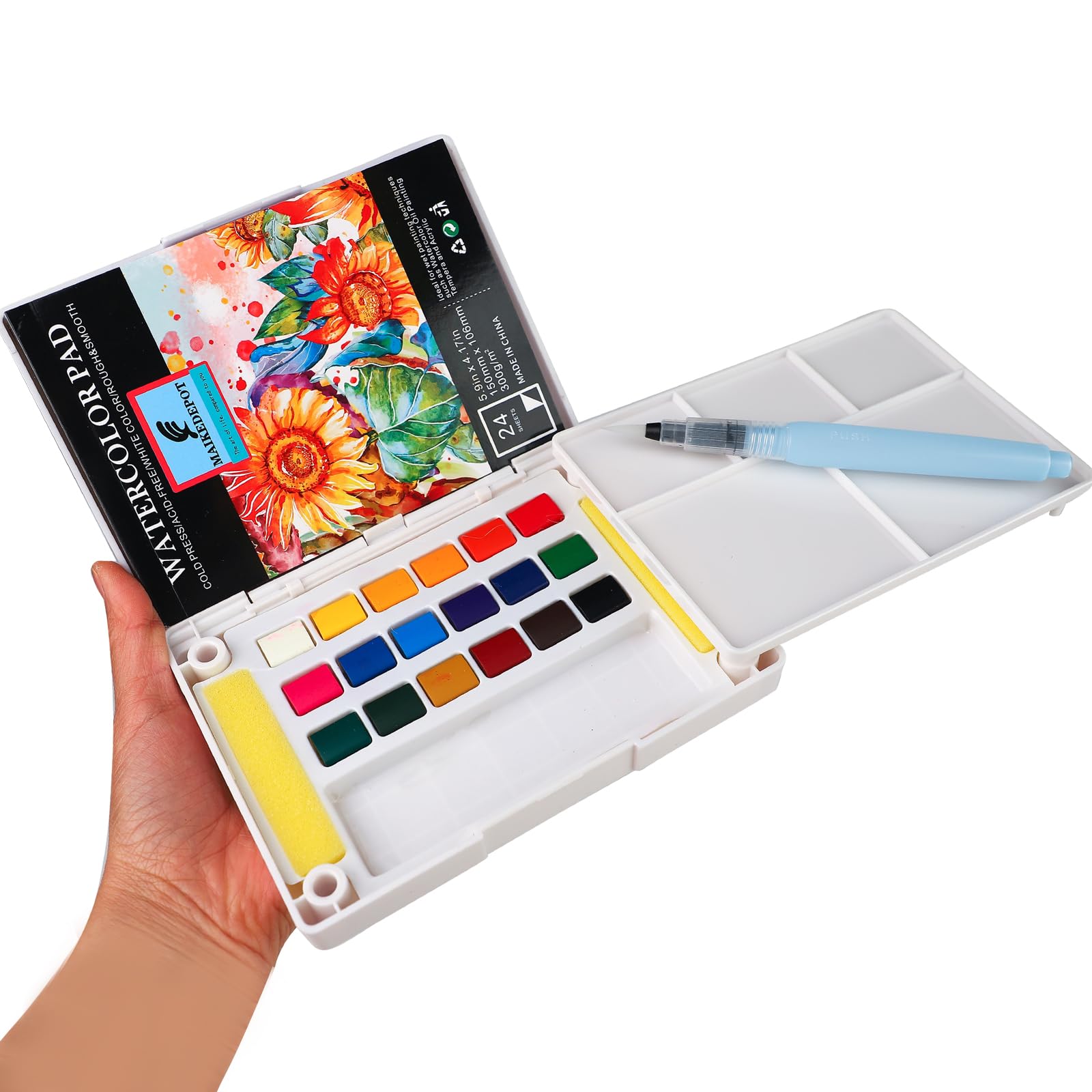 Amazon.com: MAIKEDEPOT Watercolor Paint Set,Vivid Colors Travel Paint ...