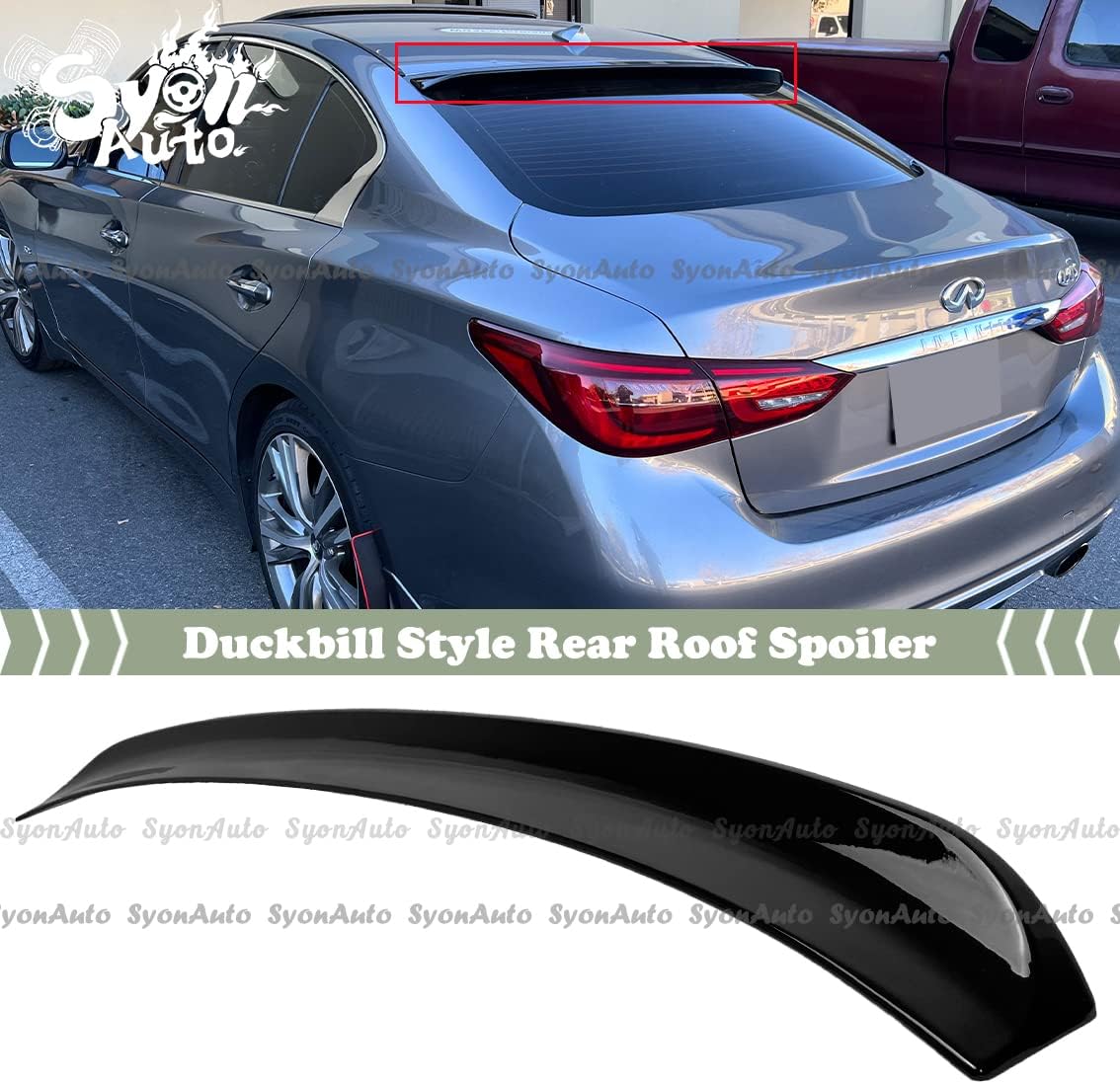 Amazon.com: JR2 Painted Black Color Rear Window Roof Spoiler Compatible ...