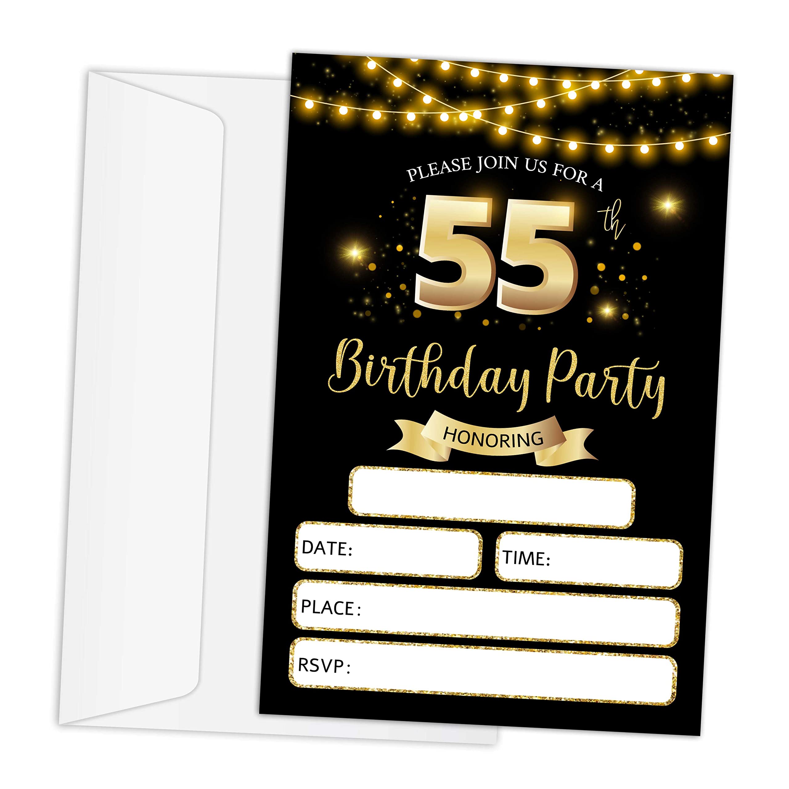 Happy Birthday Invitations For 55 Years