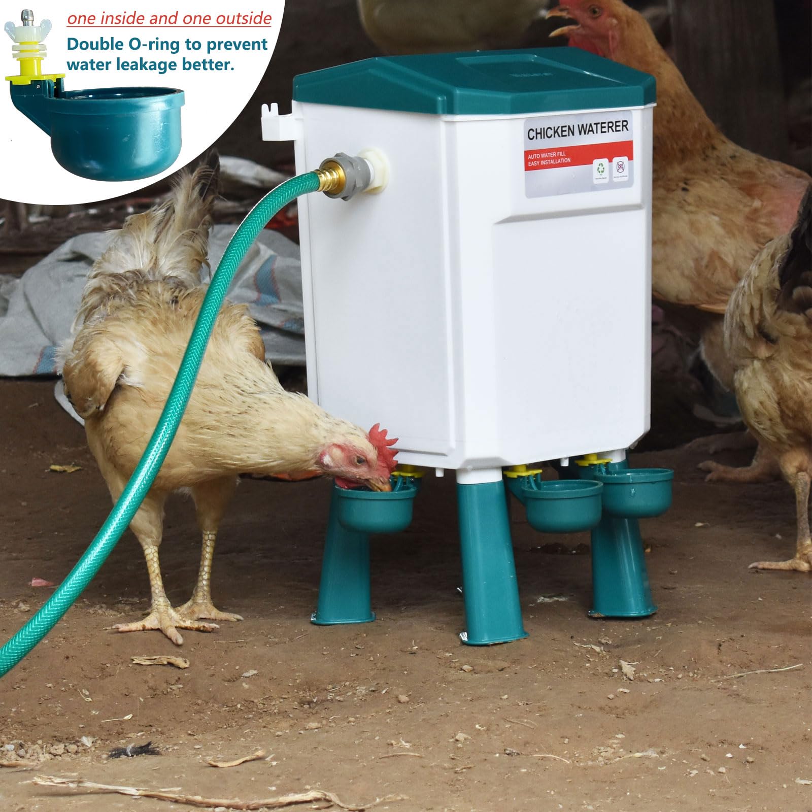 Snapklik.com : Float-Controlled Automatic Chicken Waterer & No Waste ...