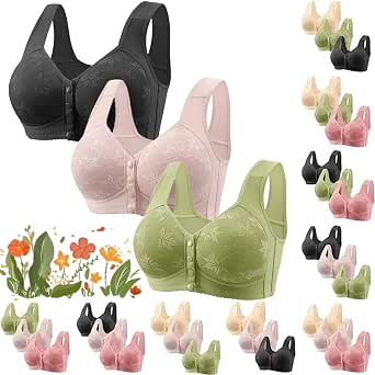 My+Orders Placed Recently by me 3 Pack Daisy Bras for Older Women Front ...