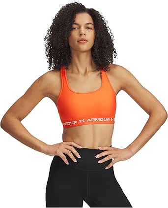 Under Armour Women's Crossback Mid Impact Sports Bra, (847) Fire ...