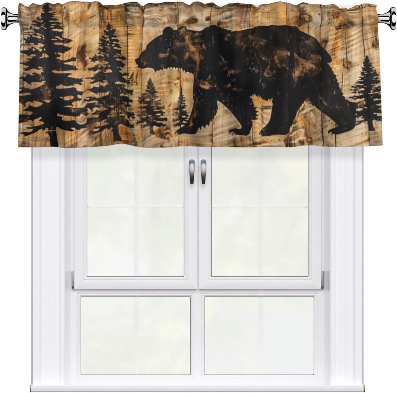 Amazon.com: YCZWYXX Bear Forest Valance Curtain, Rustic Woodland Cabin ...