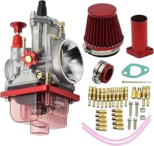 Amazon.com: Wzytshun PWK 24mm Carburetor Intake Pipe Manifold with air ...