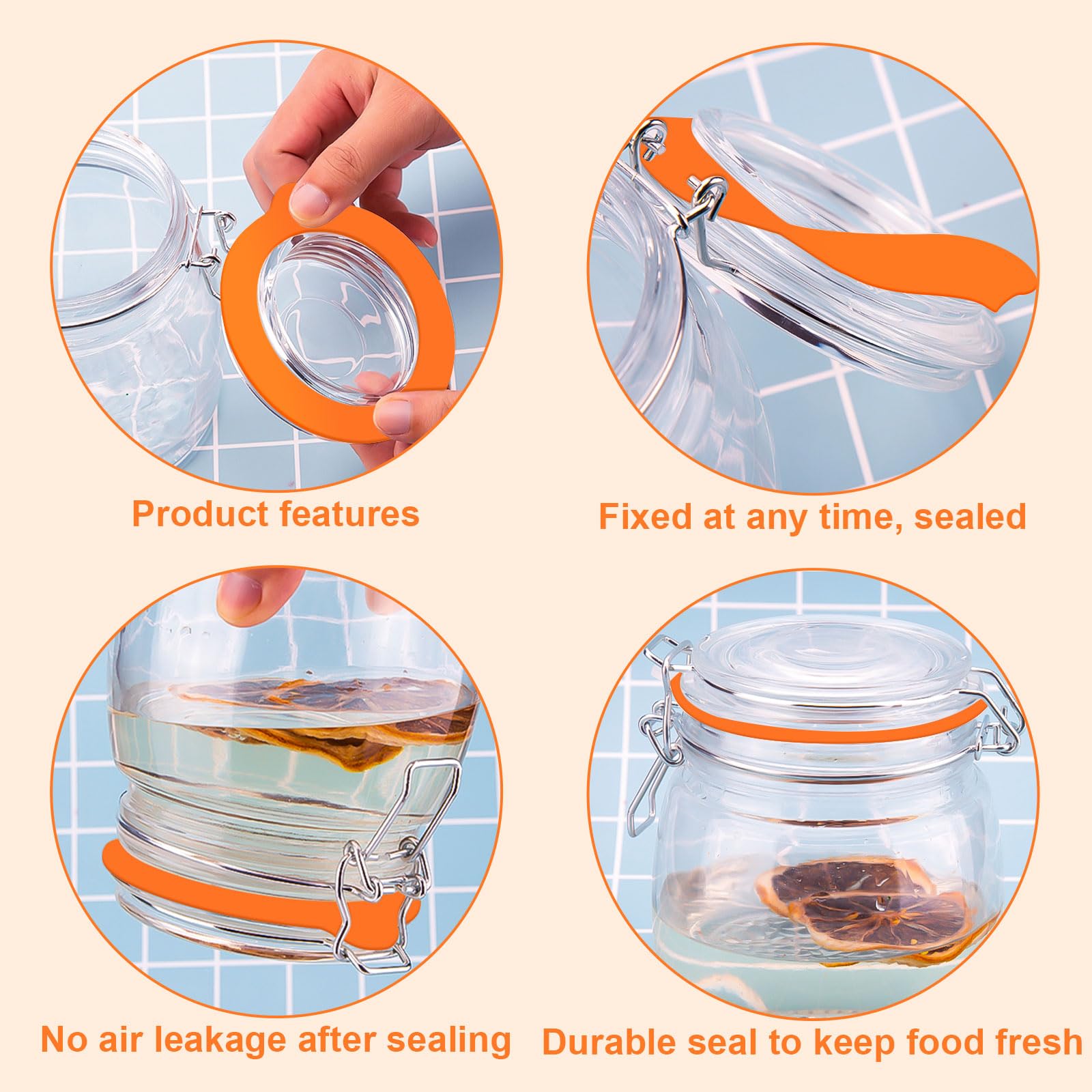 Mason Genie Jar Sealer 20 Pcs Anti-leak Sealing Ring Airtight Seals ...