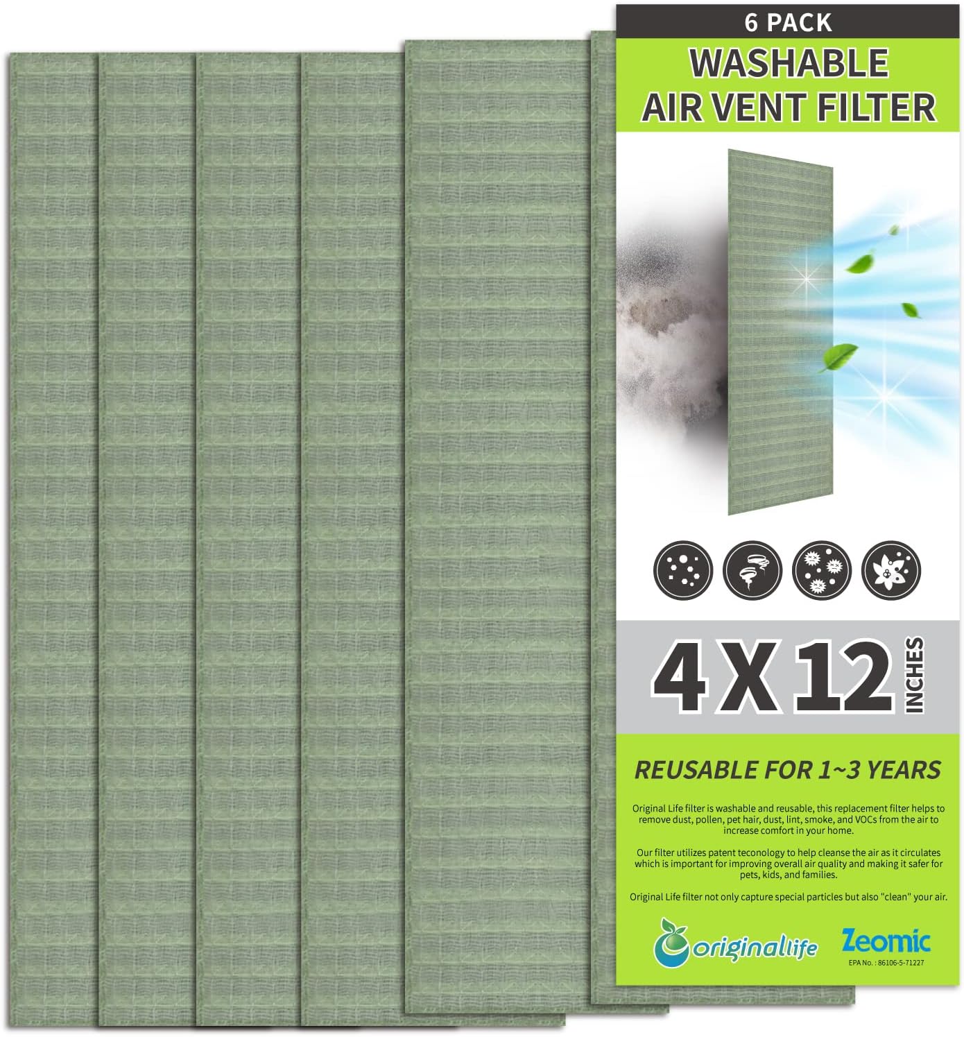 Originallife Washable Reusable Professional, Air Vent Filter, AC Vent ...
