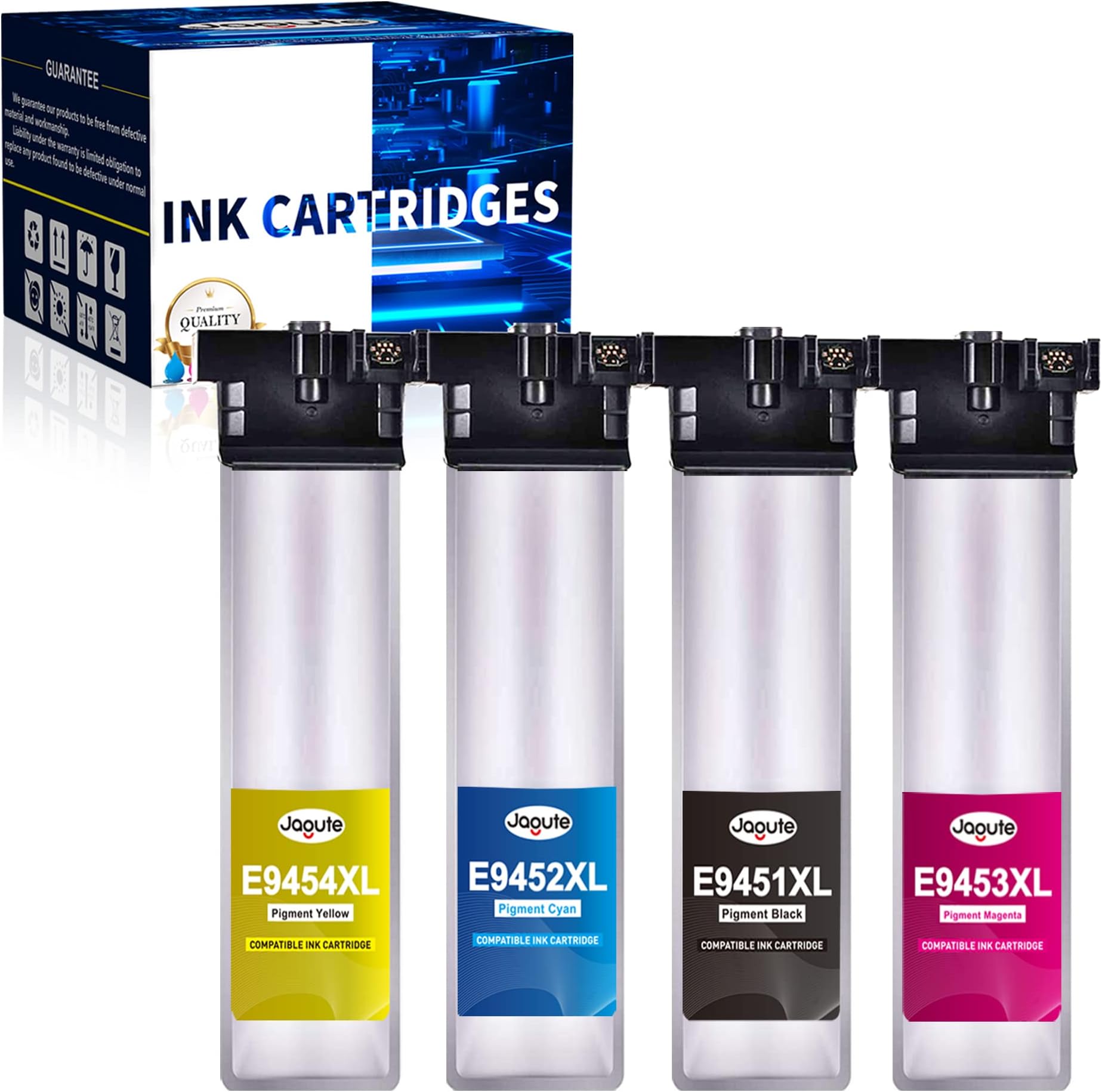 Jagute 4-Pack T9451 Ink Cartridges for Epson T9451 9451 T9452 T9453 ...