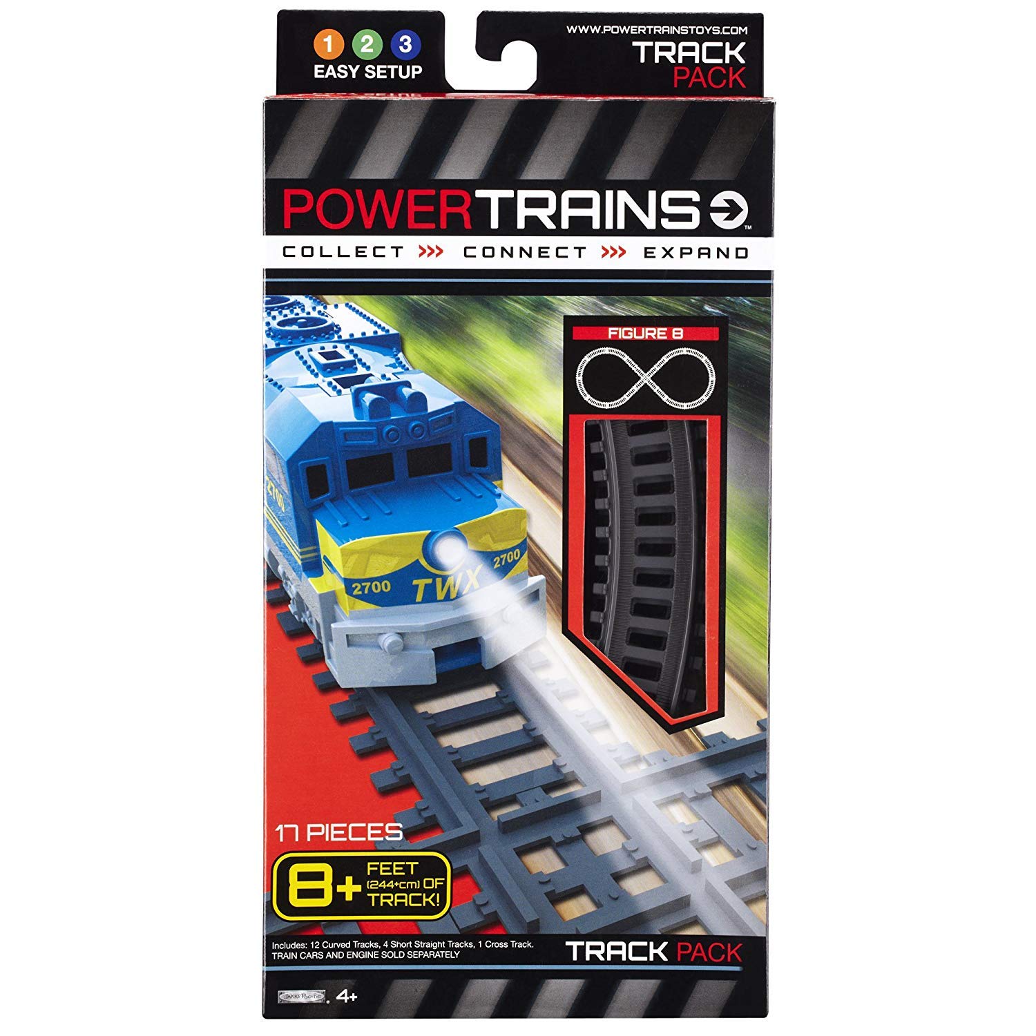 Train Track Power Trains Oval Track Pack - Expandable 8+ Foot Train Set ...