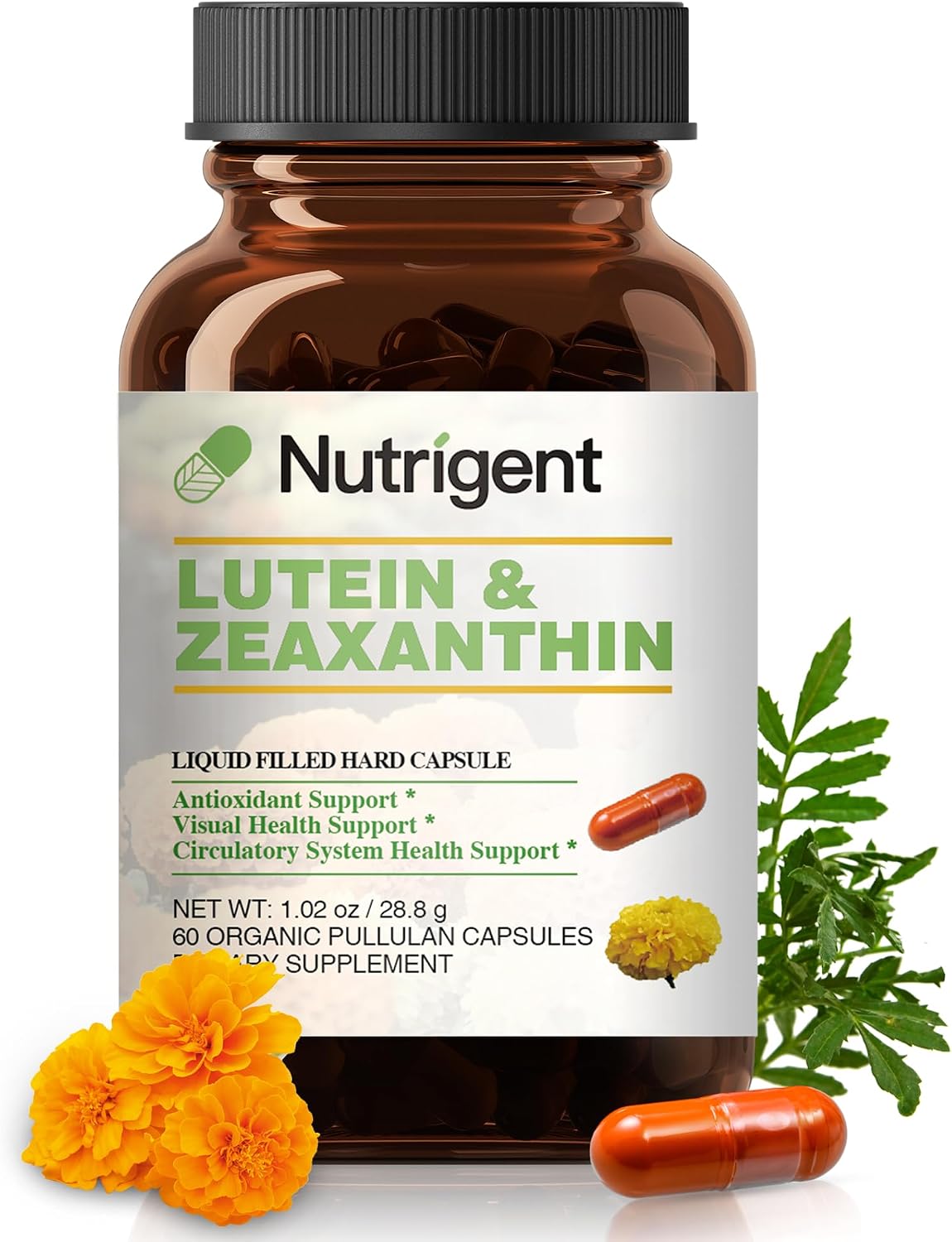 Amazon.com: Nutrigent Lutein 20 mg with Zeaxanthin, Liquid Filled ...