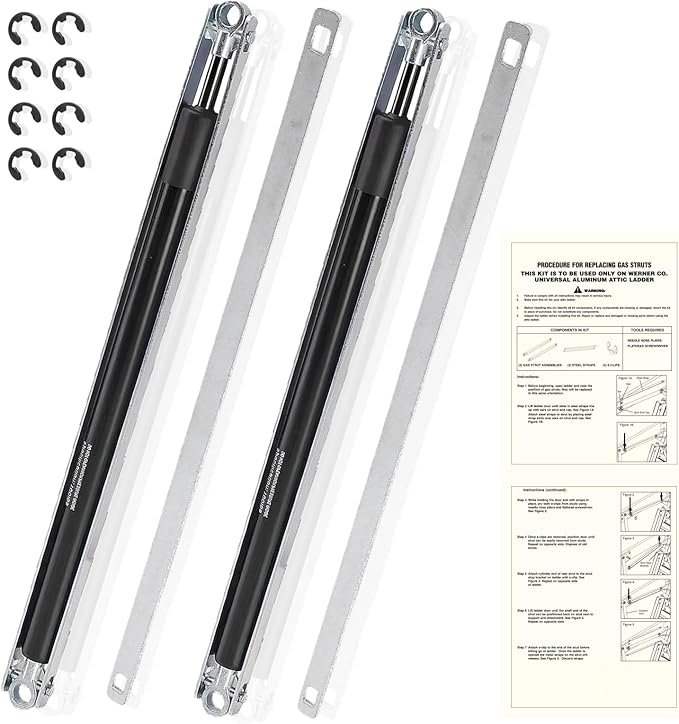 36-80 Standard Strut Kit for Werner Aluminum Attic Ladder - Heavy Duty ...