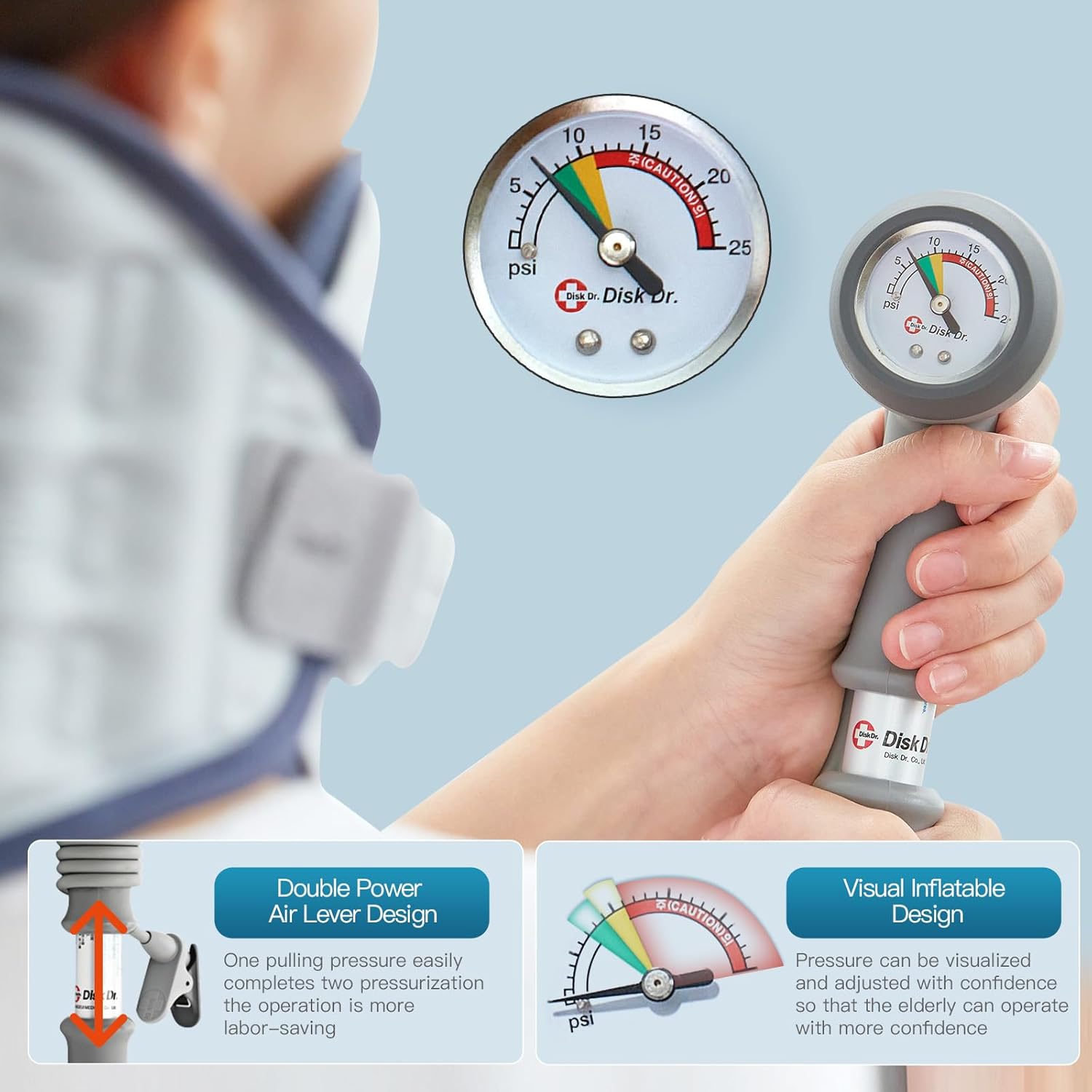 Disk Dr. Dispositivo de tracción cervical para el cuello, dispositivo ...