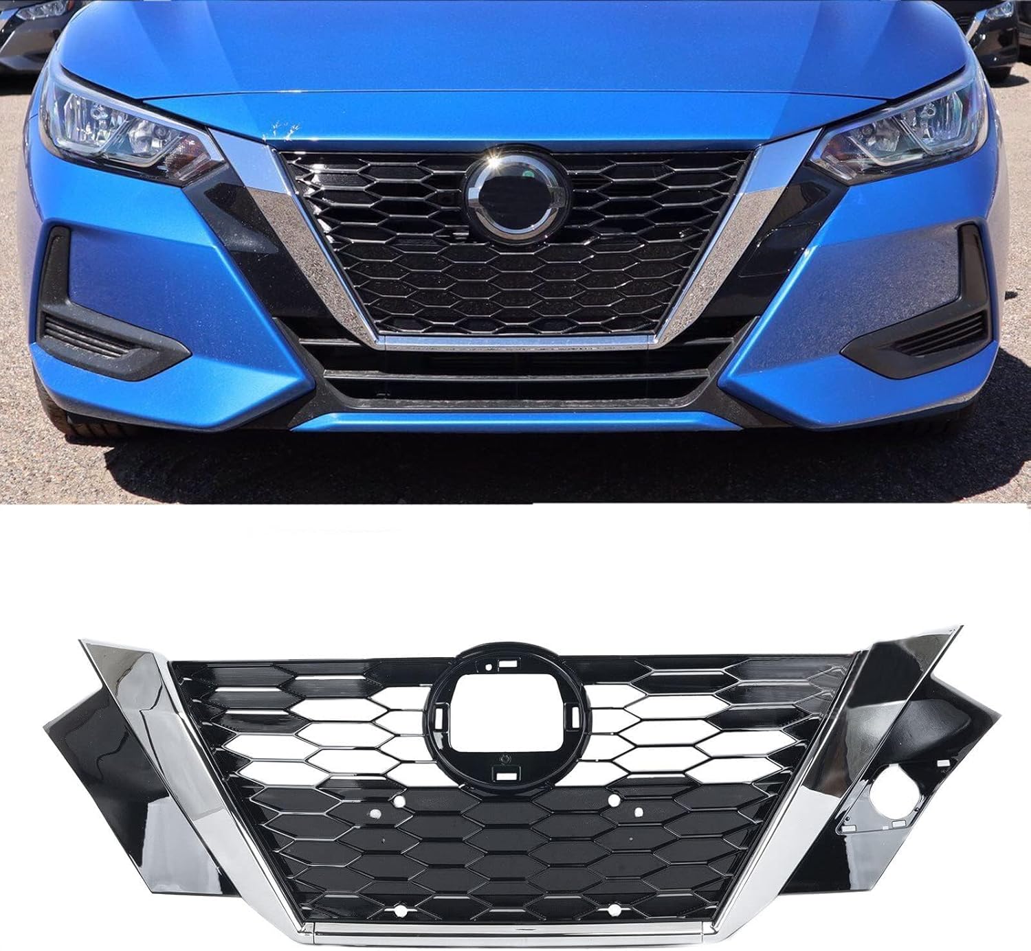 Amazon.com: KARPAL Front Bumper Upper Grille Grill Assembly Compatible ...