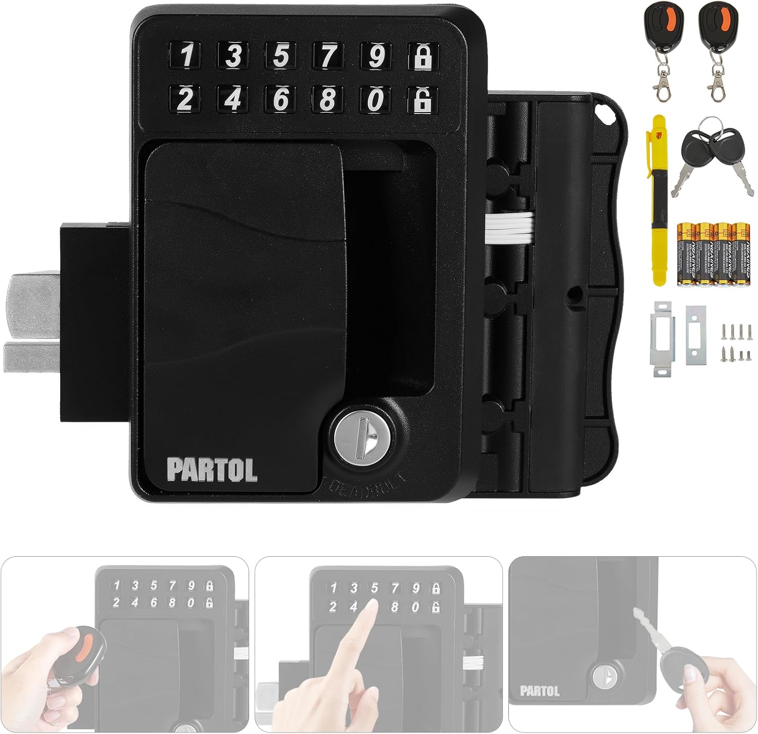 Amazon.com: Partol Keyless RV Door Lock Replacement, 3in1 RV Keyless ...
