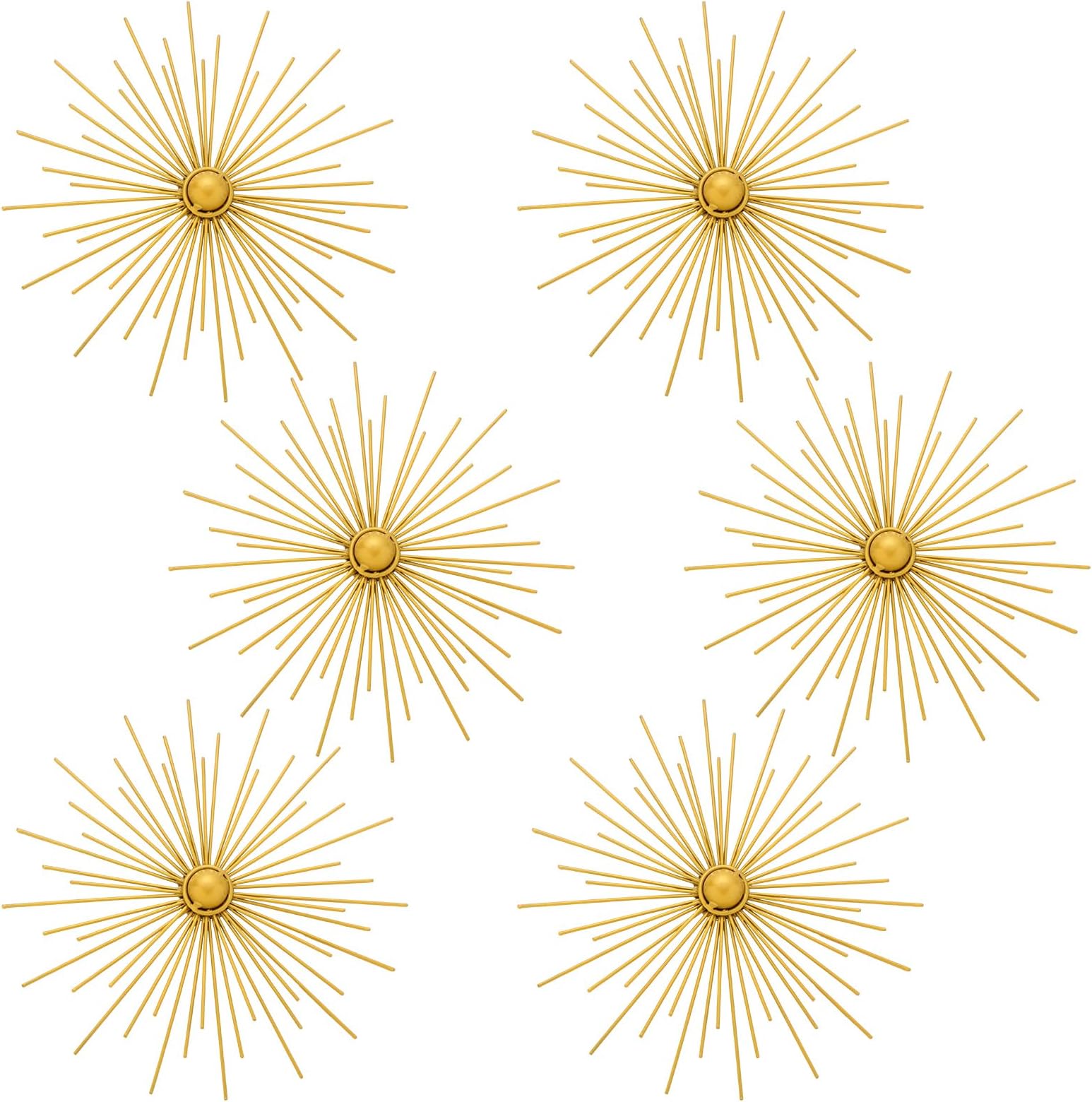 Amazon.com: Stratton Home Decor Set of 3 Black and Gold Starburst Metal ...