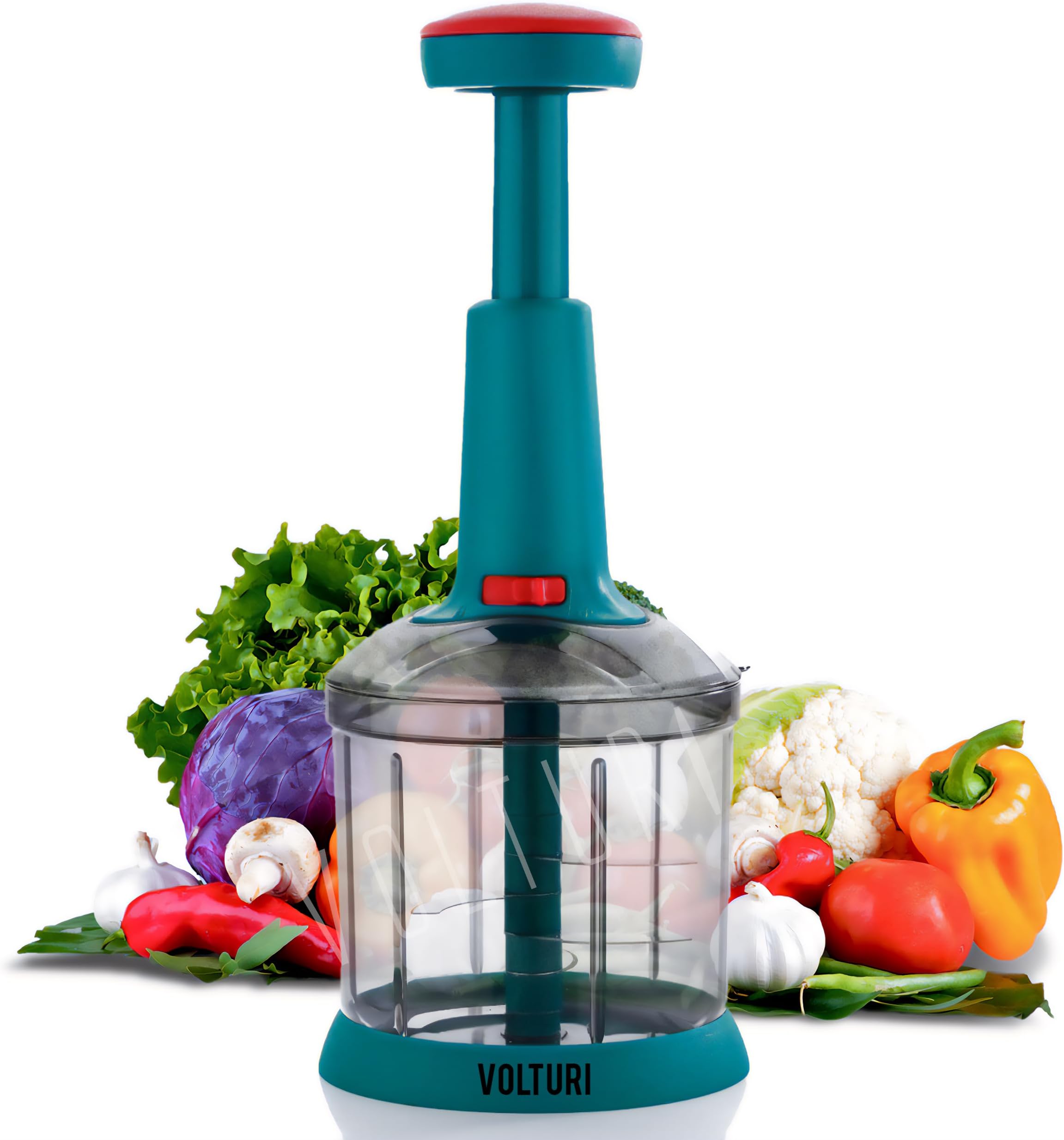 Pigeon Press Chopper 900ml, Manual Hand Press Push Chopper with 3 ...