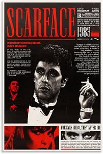 Amazon.com: Classic Movie 90s Scarface Vintage Canvas Poster Music ...