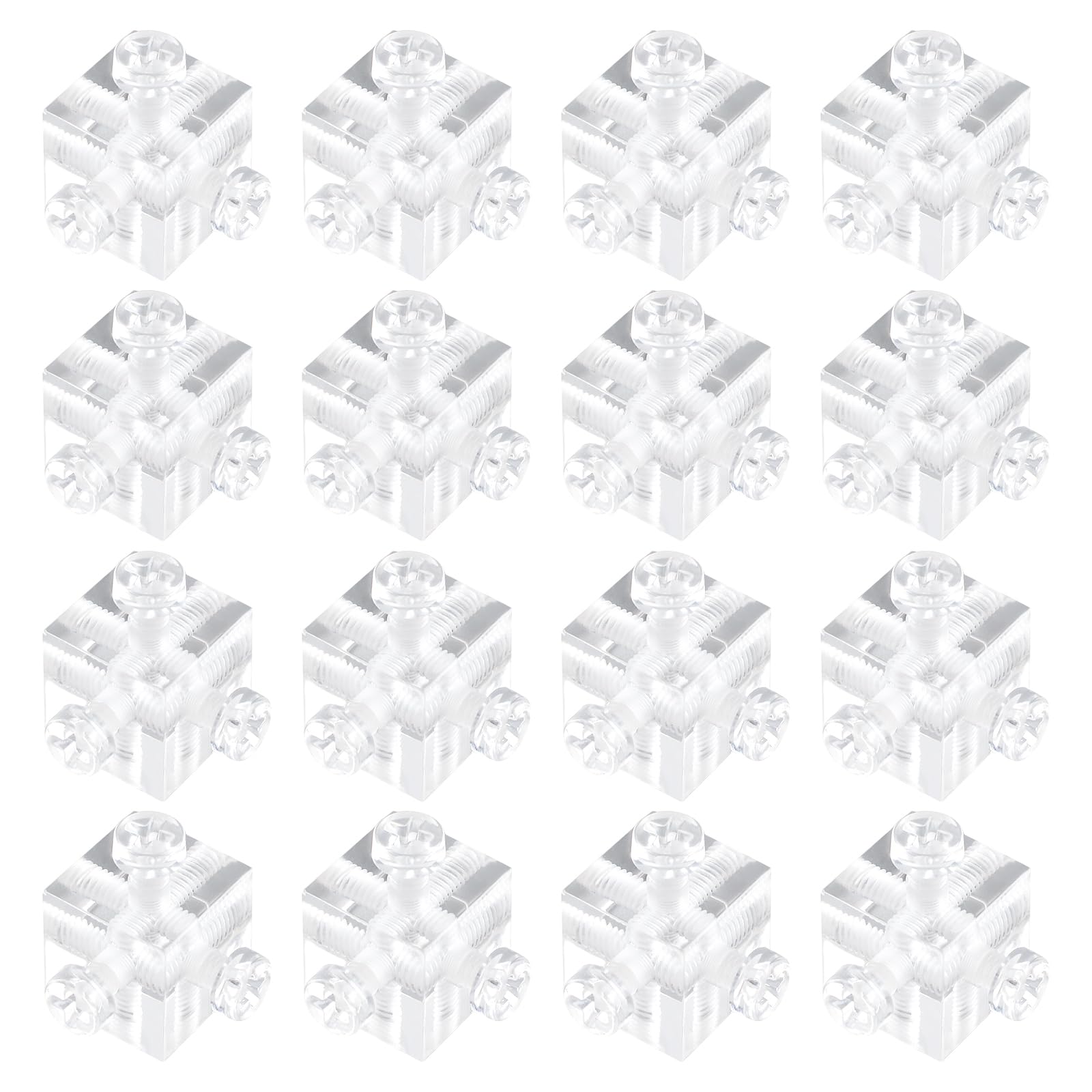 MOROBOR Acrylic Corner Bracket, 16pcs Clear 6-Hole Cube Joint Brace ...