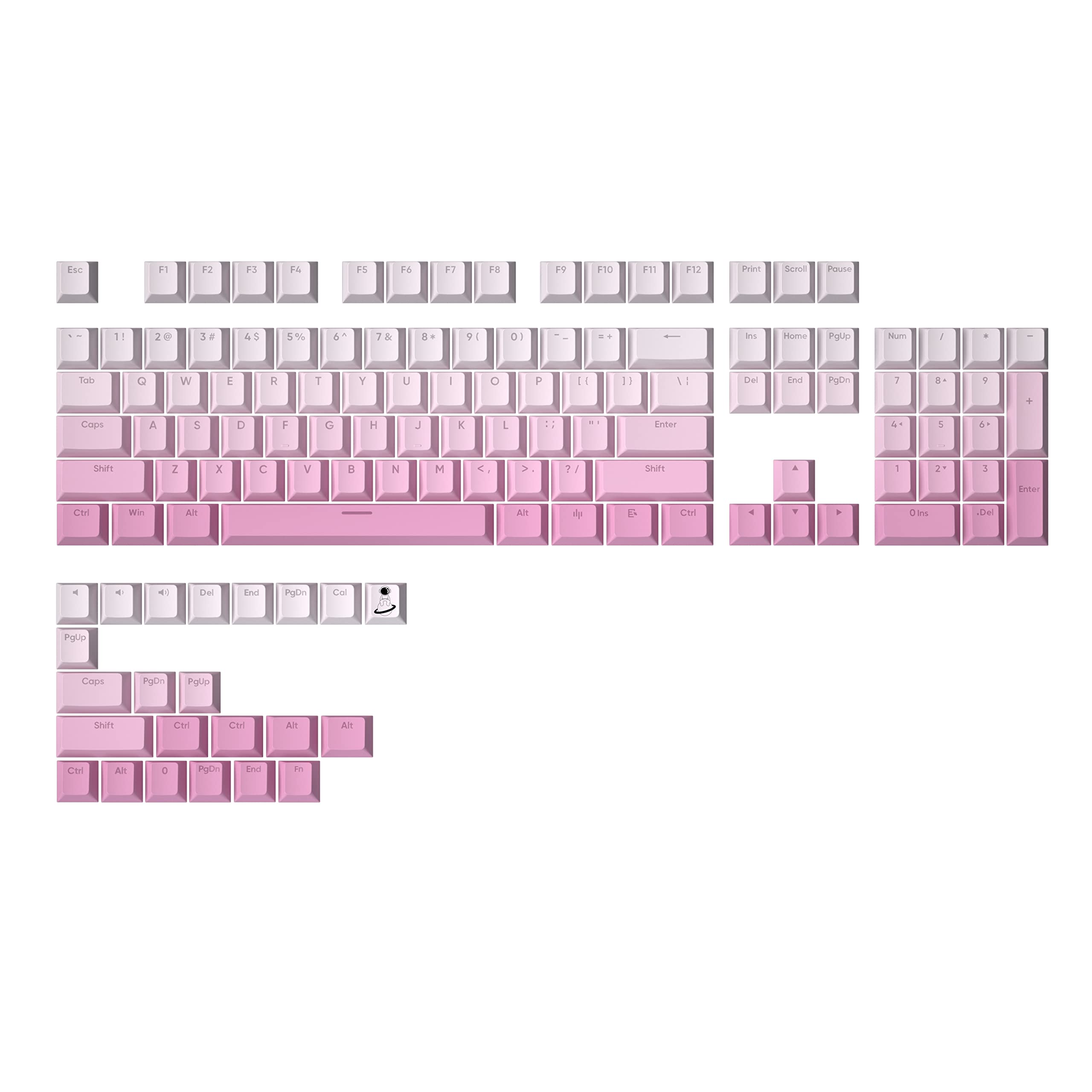 Buy YUNZII Gradient 127 Keys Cherry Profile PBT Dye Sublimation Double ...