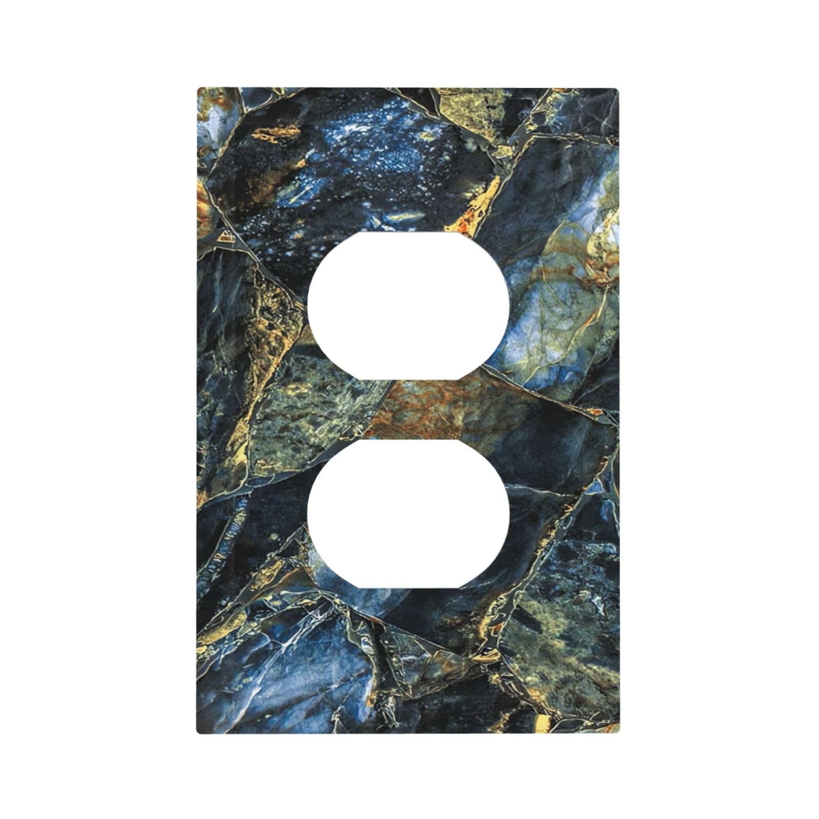 1 Gang Outlet Covers Duplex Receptacle Gold Line Cracks Modern Navy ...