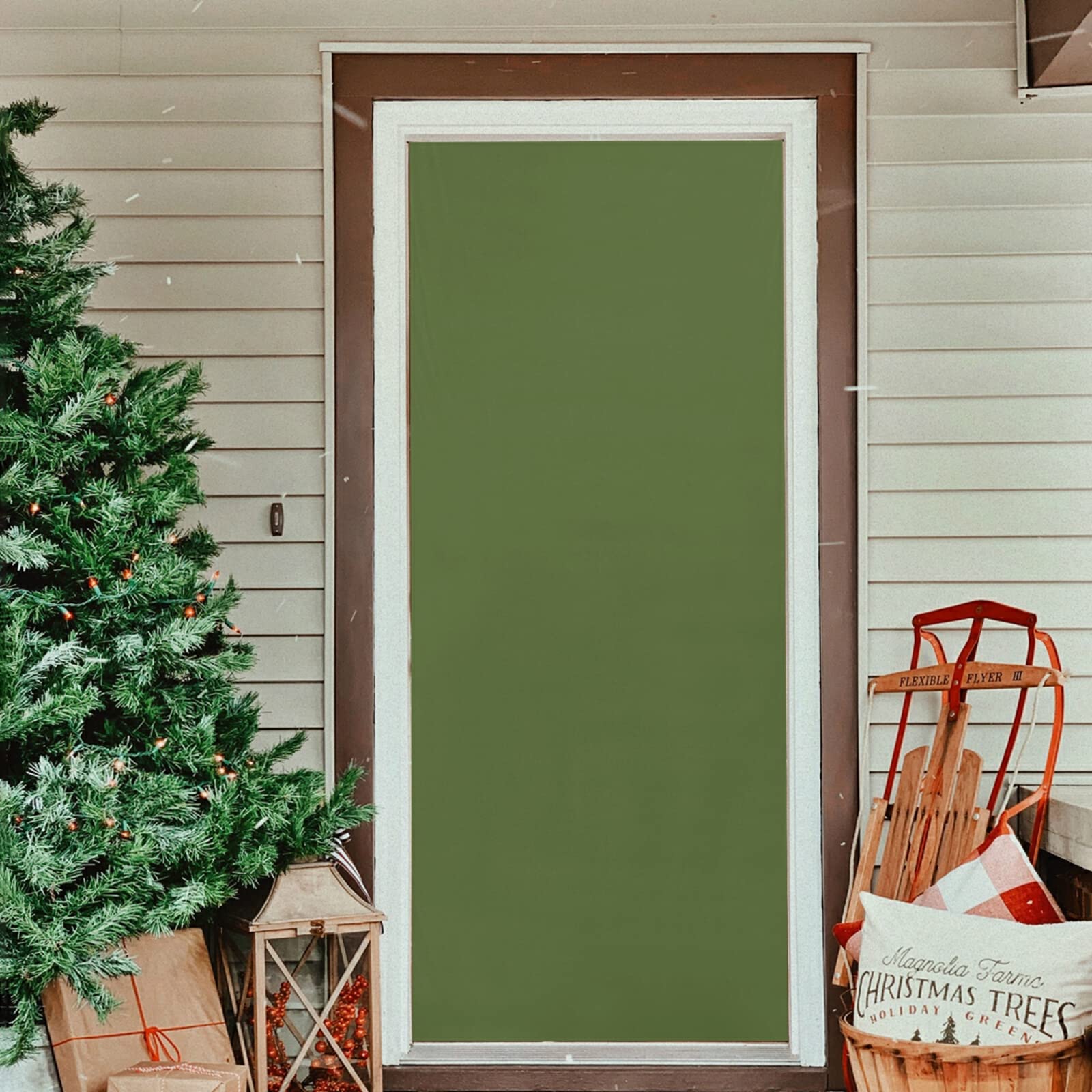 Olive Green Front Door