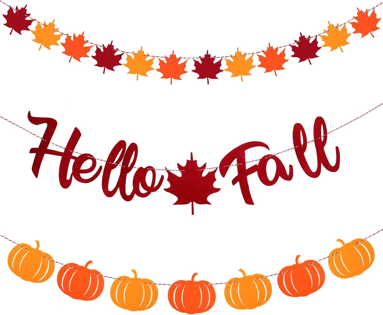 Amazon.com: 3 Pcs Hello Fall Banners Thanksgiving Fall Decoration ...