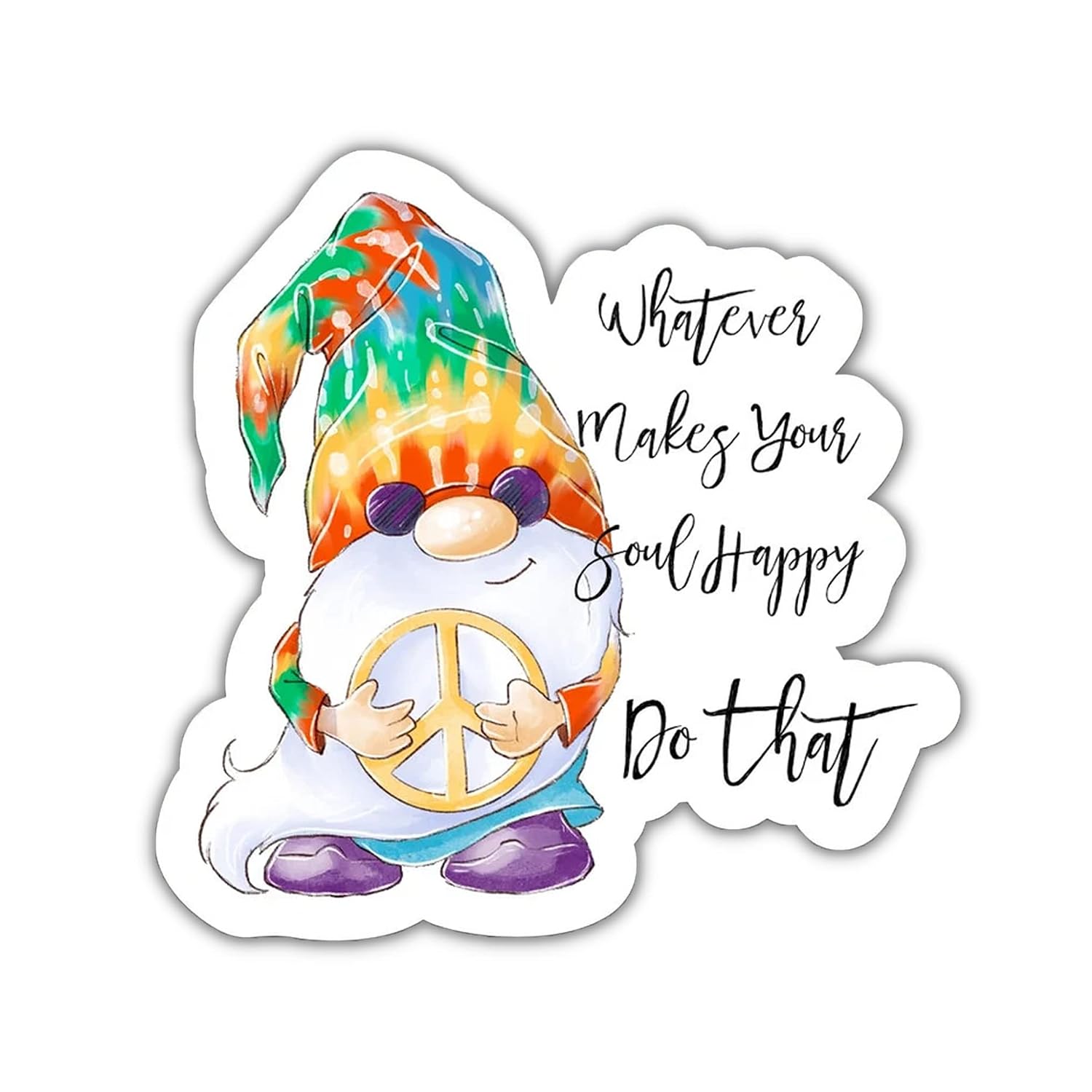Amazon.com: Akira Hippie Gnome Do What Makes Your Soul Happy Sticker ...