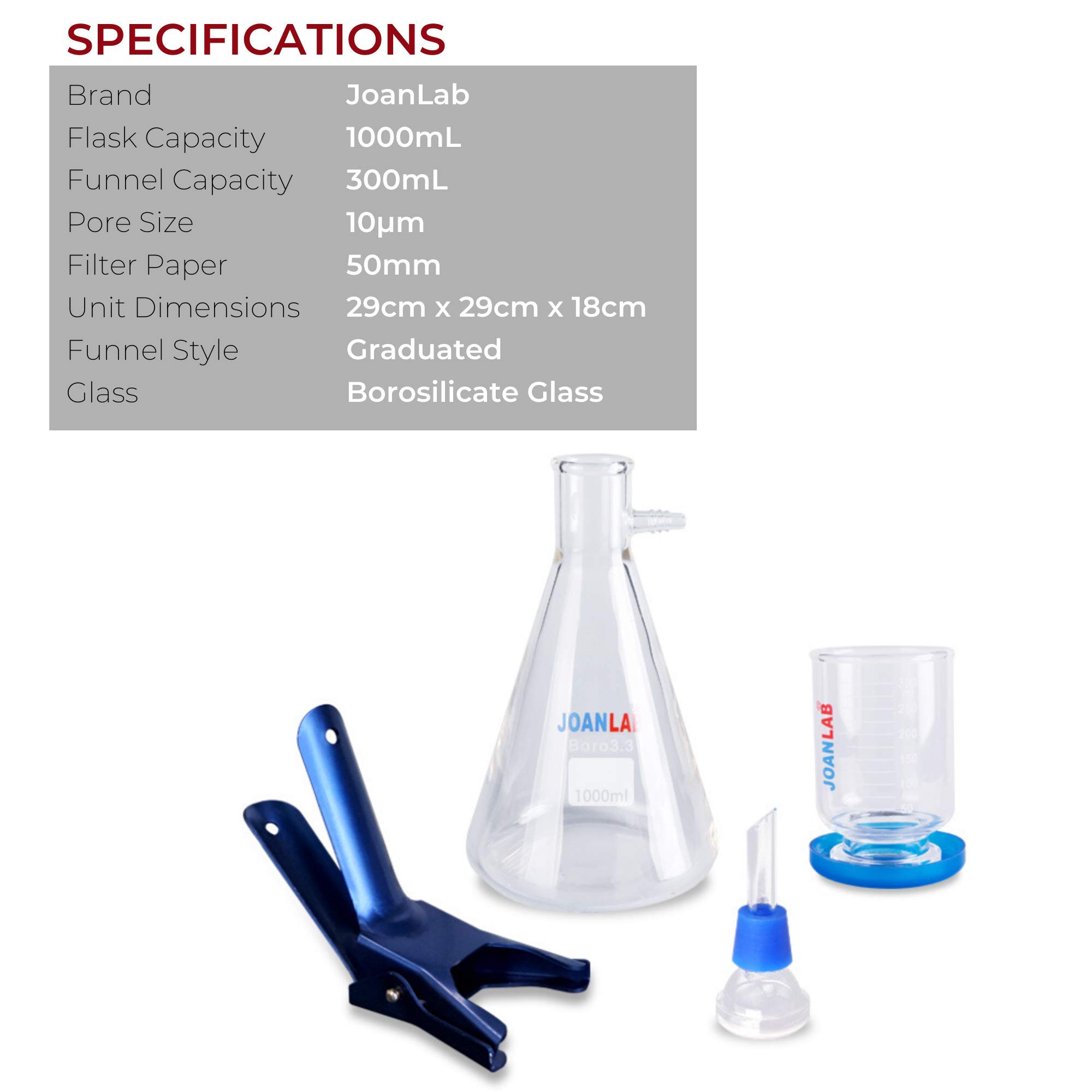 Snapklik.com : 1000 mL Lab Vacuum Filtration Apparatus, Flask To Filter ...