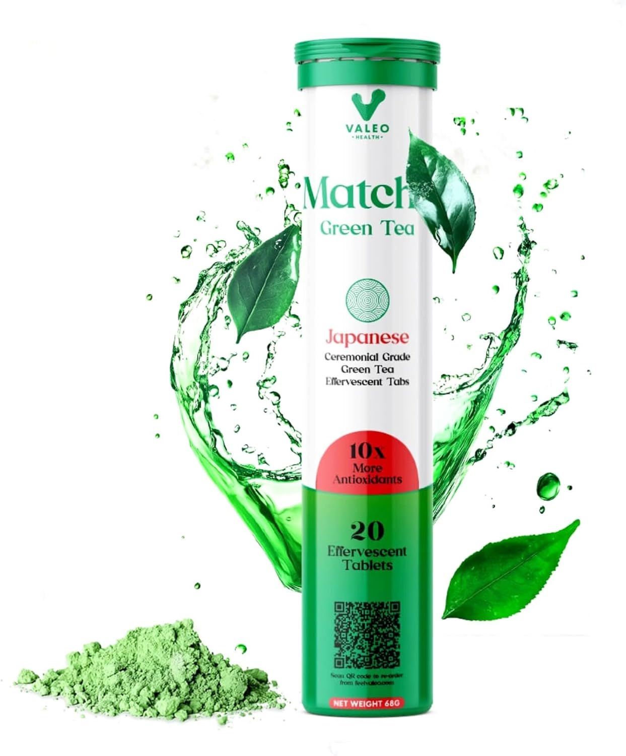 Valeo Matcha Green Tea – 20 Effervescent Tablets | Organic Japanese ...
