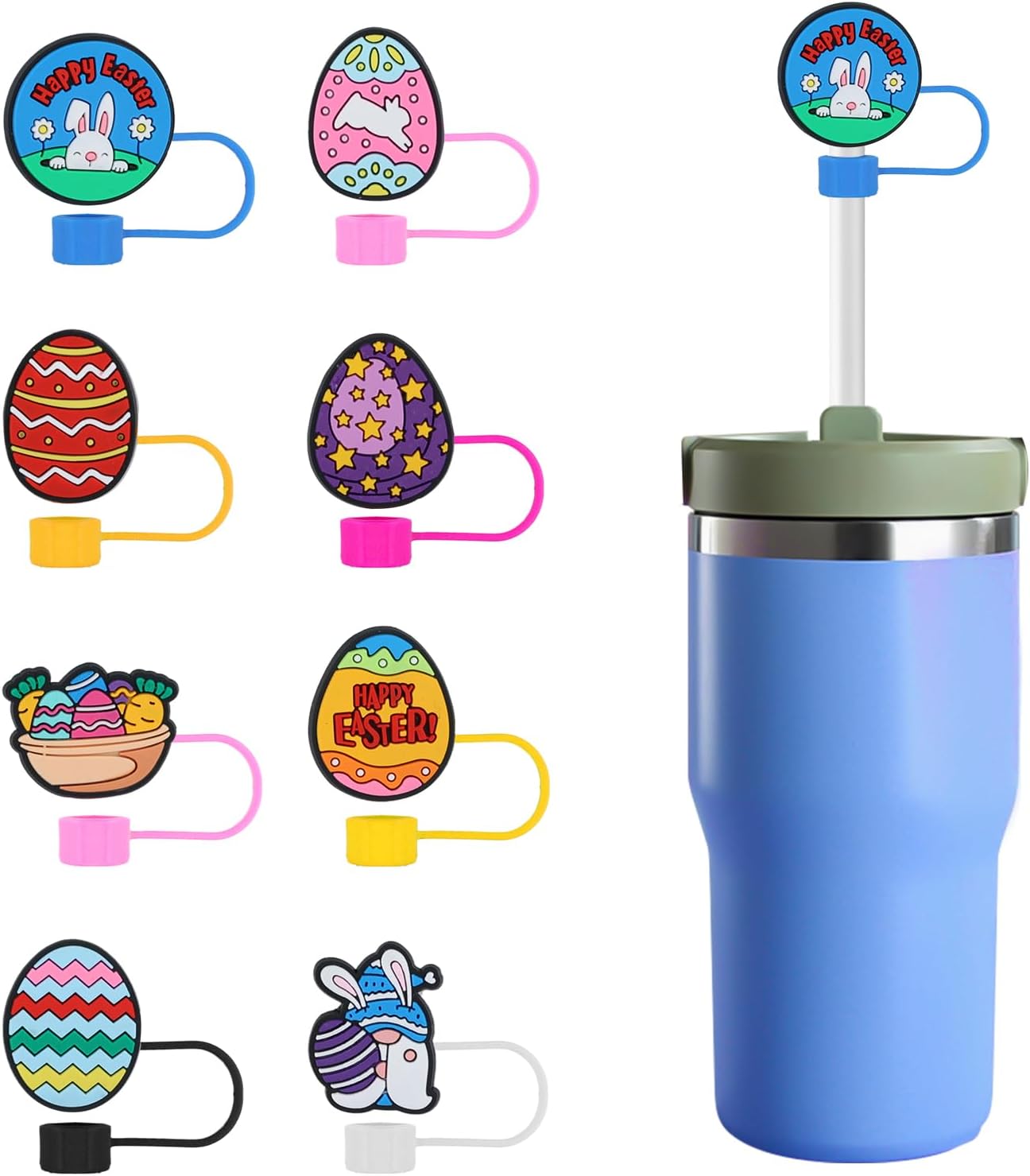 Amazon.com: 8pcs Easter Straw Covers for Stanley 10oz / 20oz / 30oz ...