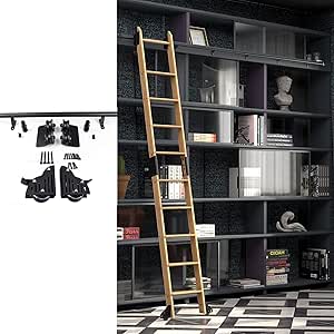Rolling Library Ladder Hardware Kit – Satin Black Finish Rolling Ladder ...