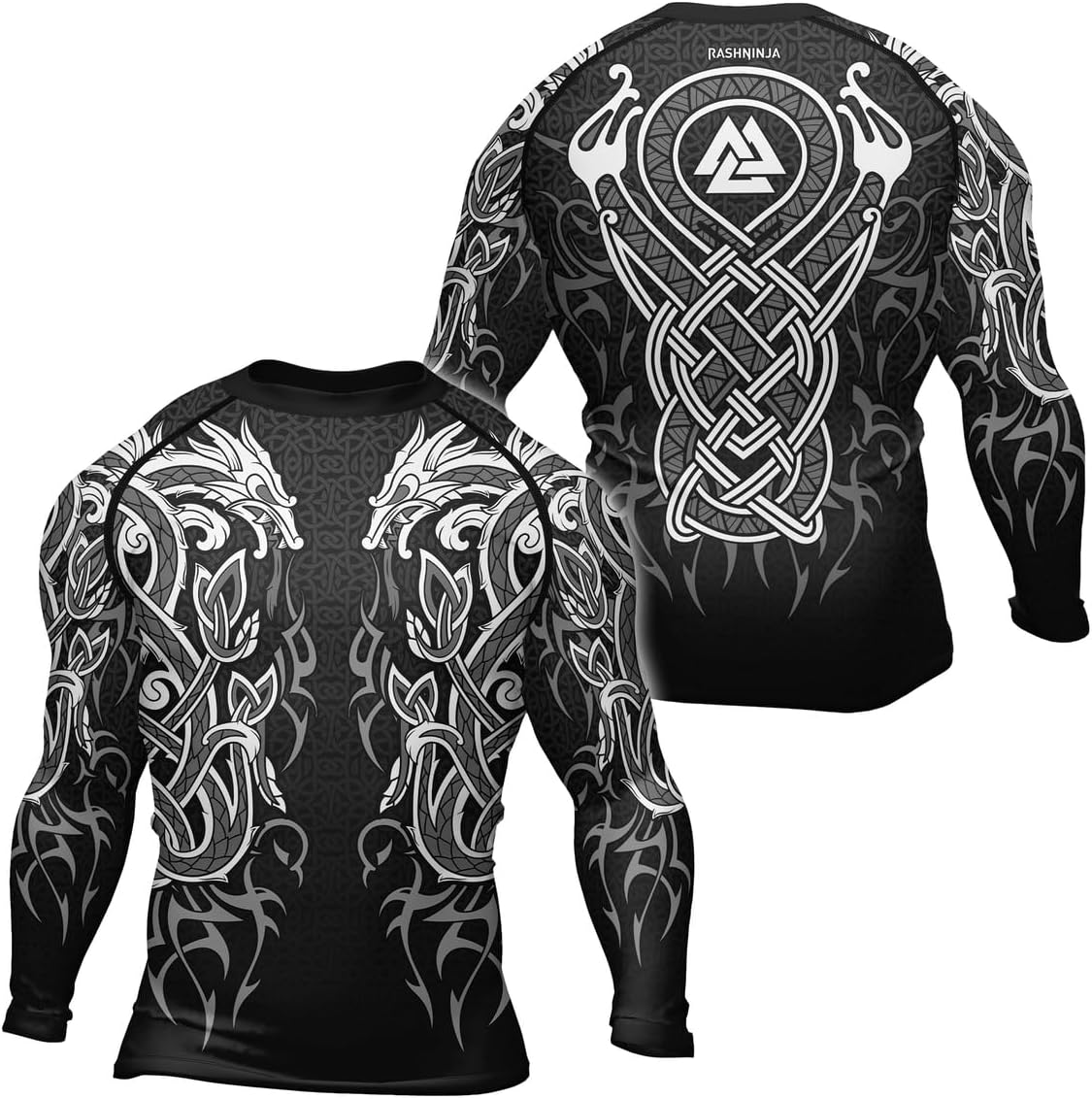 RASHNINJA Viking Ranked BJJ Rashguard for Men Long Sleeve Compression ...