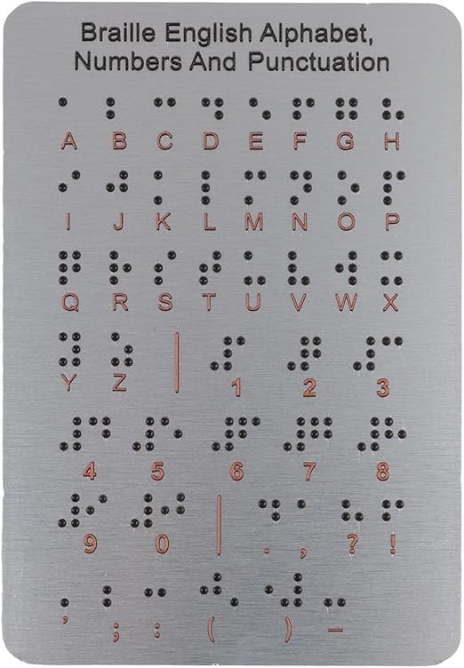 Amazon.com: Braille Alphabet Board, Learn Braille for Beginners ...